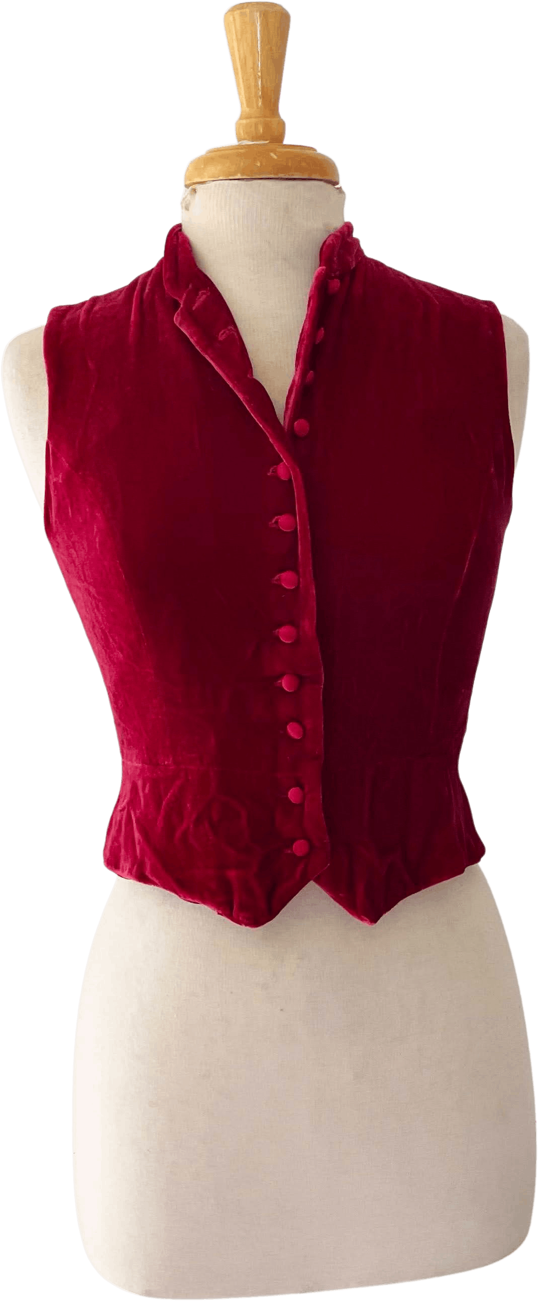 Vintage 90’s Garnet Red Velvet Vest Waistcoat by GAP | Shop THRILLING