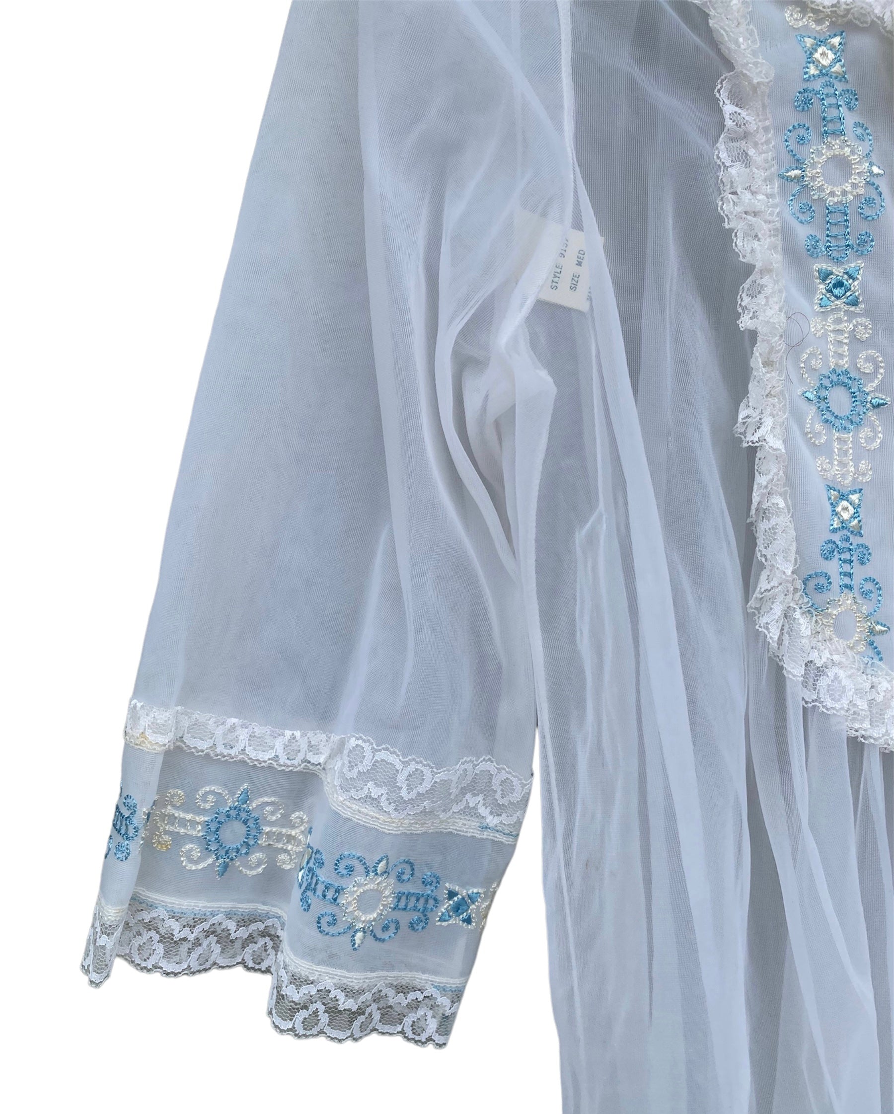Vintage 60s Embroidered Lace Slip Coat Nightgown White Folk | Shop ...