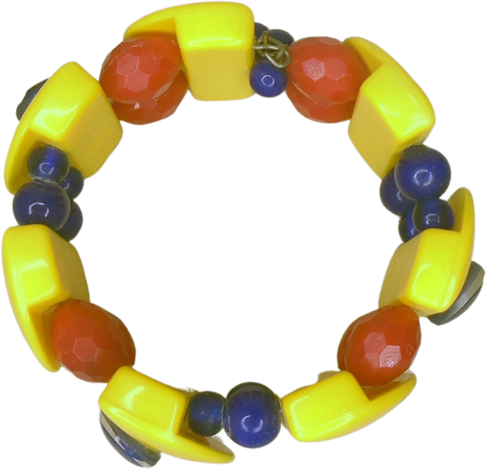 Vintage 90s/00s Retro Wrap Bangle Bracelet Red Blue Yellow | Shop THRILLING