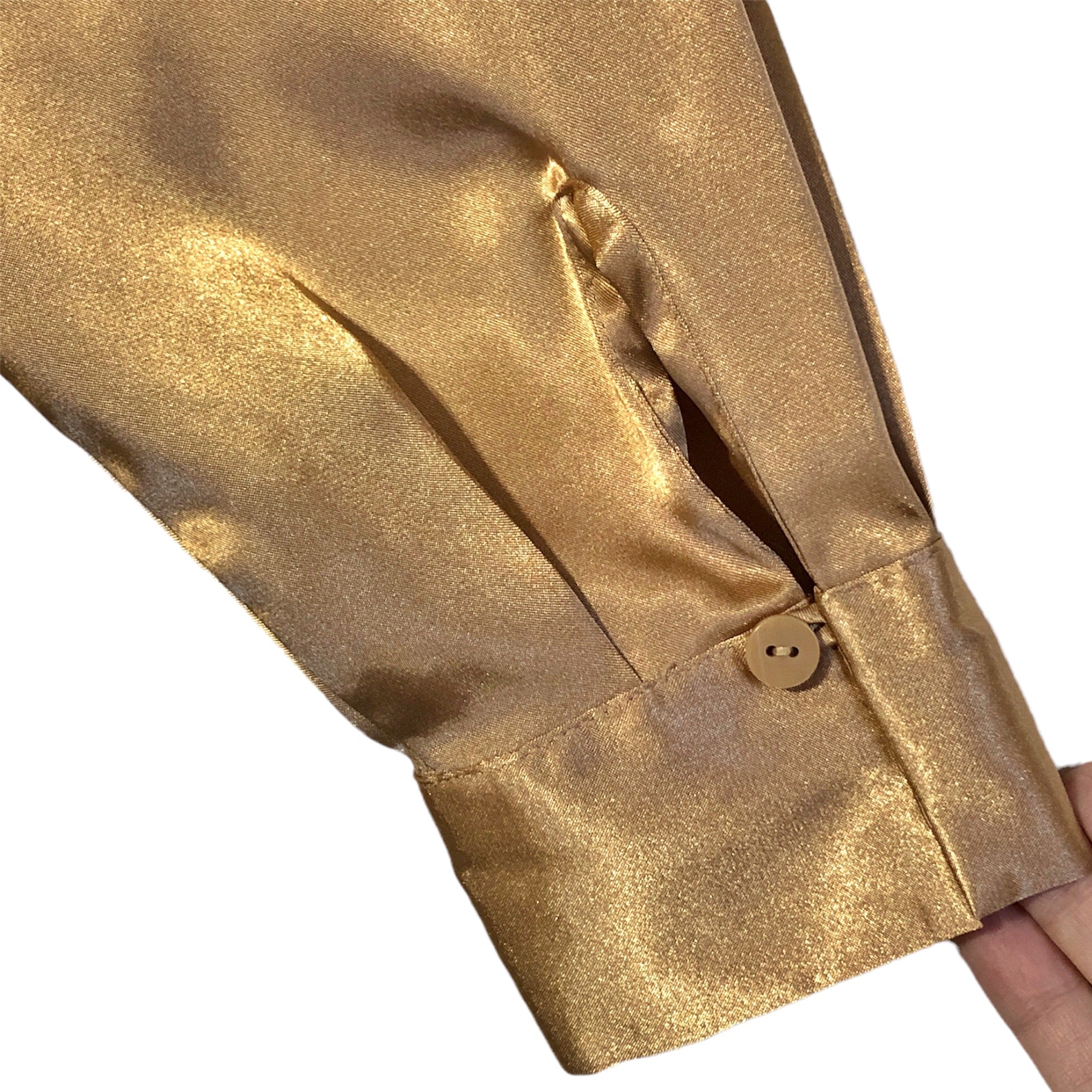 Vintage 90s Gold Satin Blouse By Laura Scott | Shop THRILLING