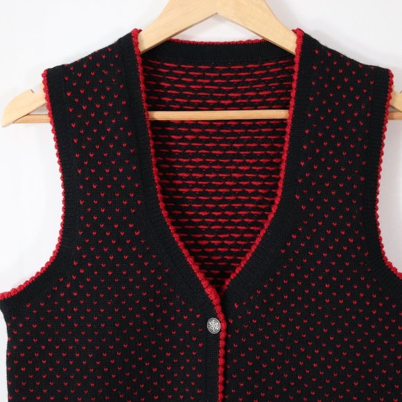 Vintage Hand Knit Birds Eye Pattern Wool Sweater Vest | Shop THRILLING