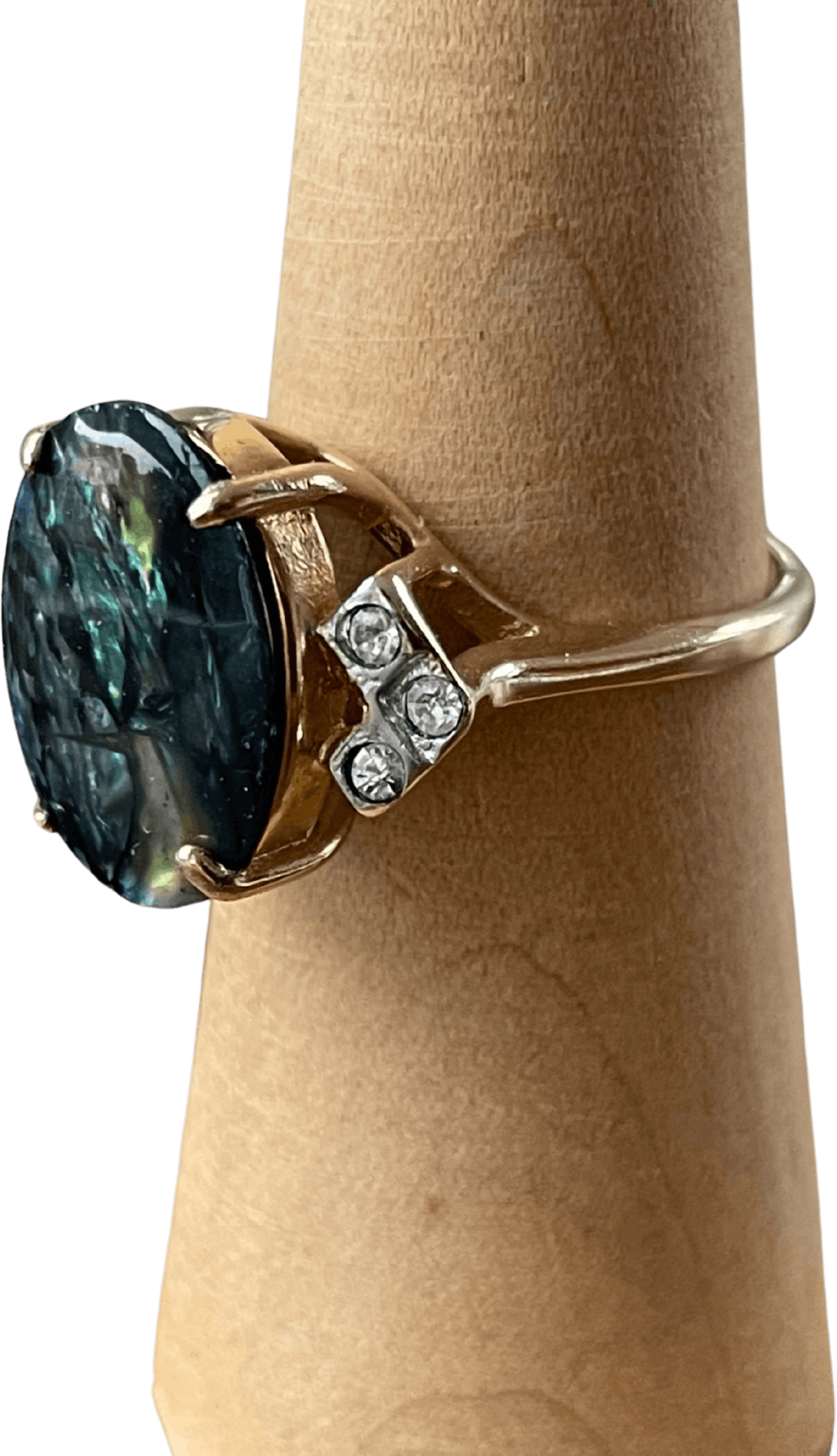 Vintage Black Abalone Cab Ring | Shop THRILLING
