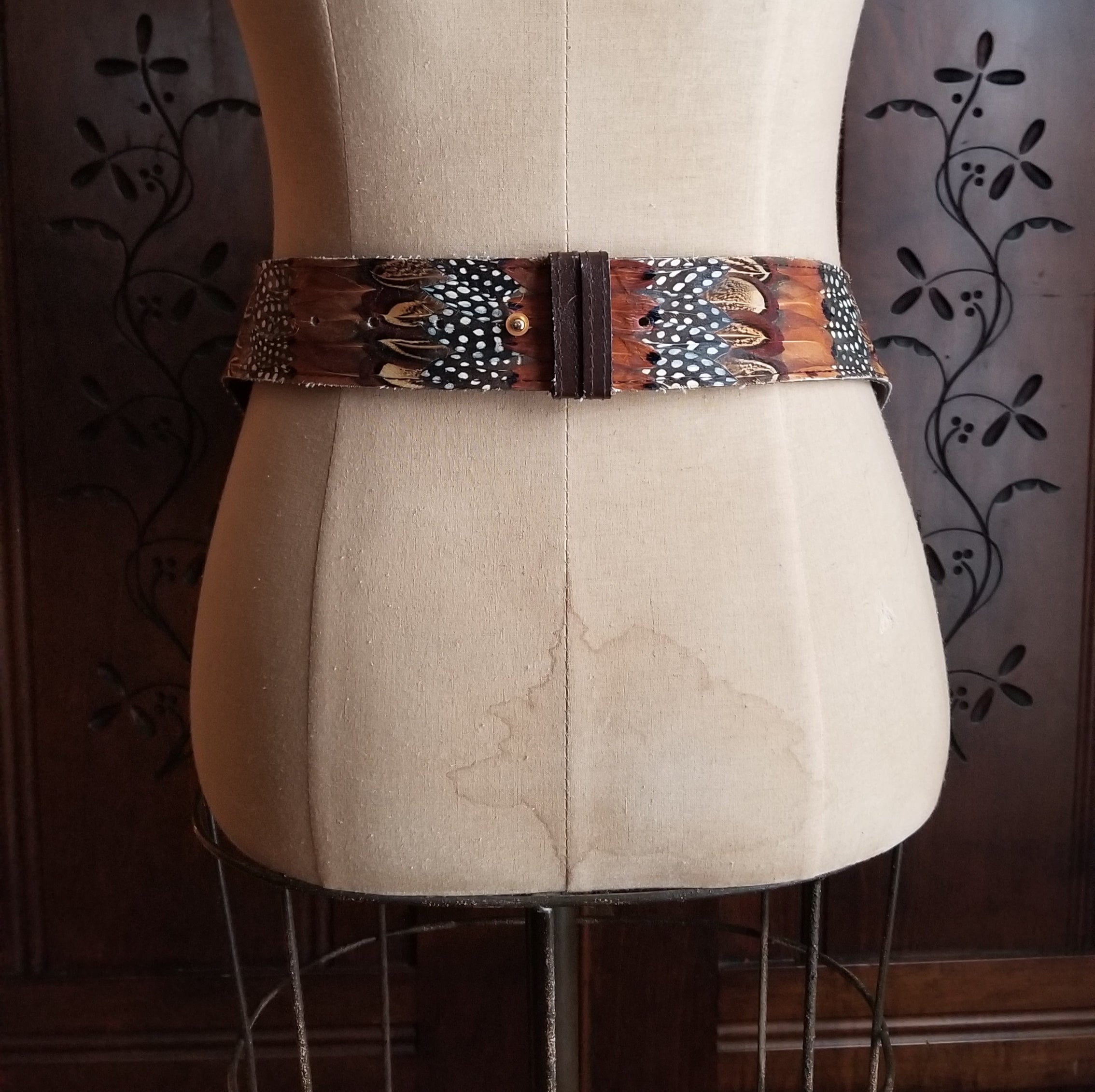 Vintage Wide Peacock Feather Belt | Shop THRILLING