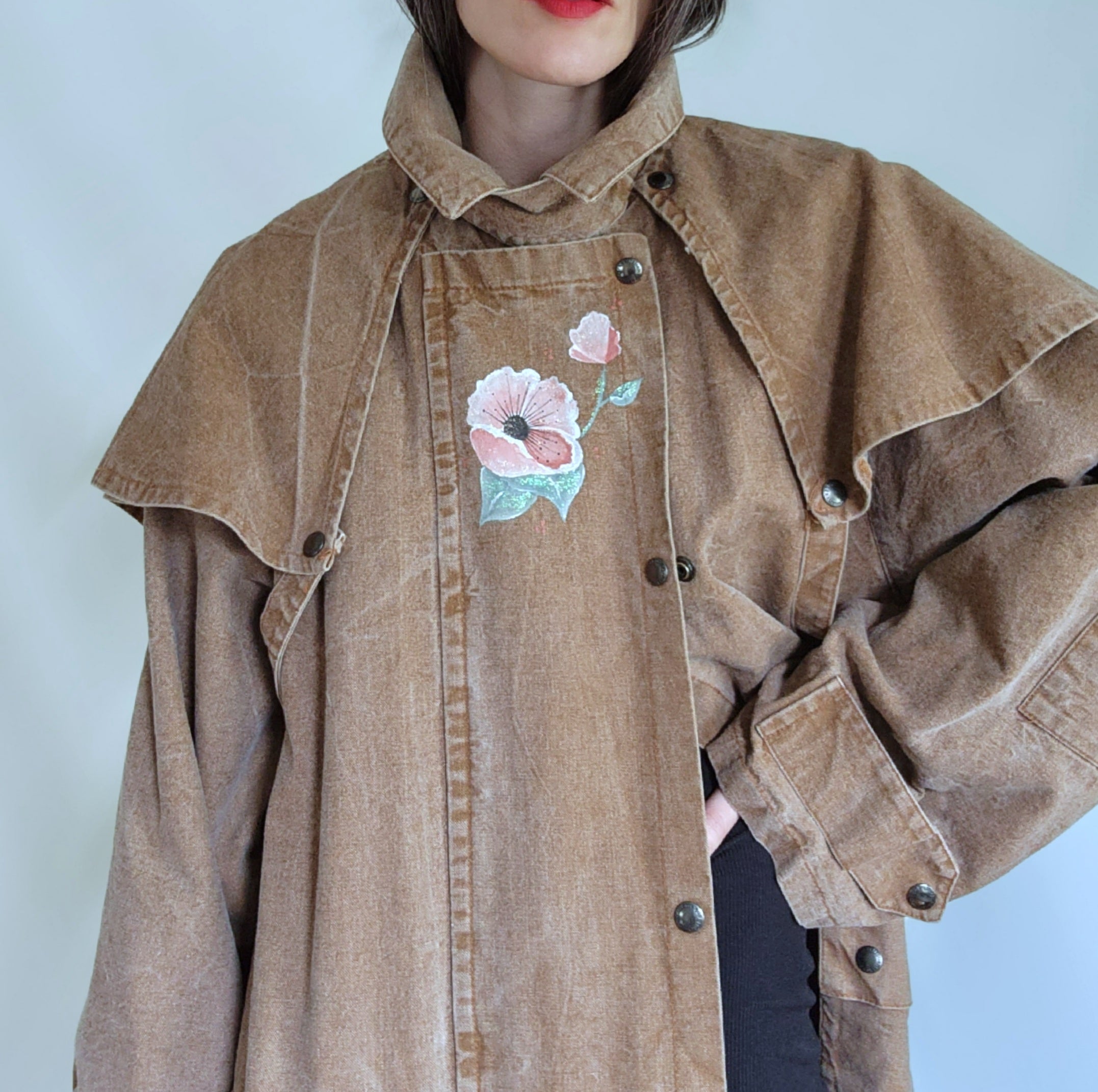 Vintage 80s Hand Painted Long Denim Western Cowboy Duster Coat By ...