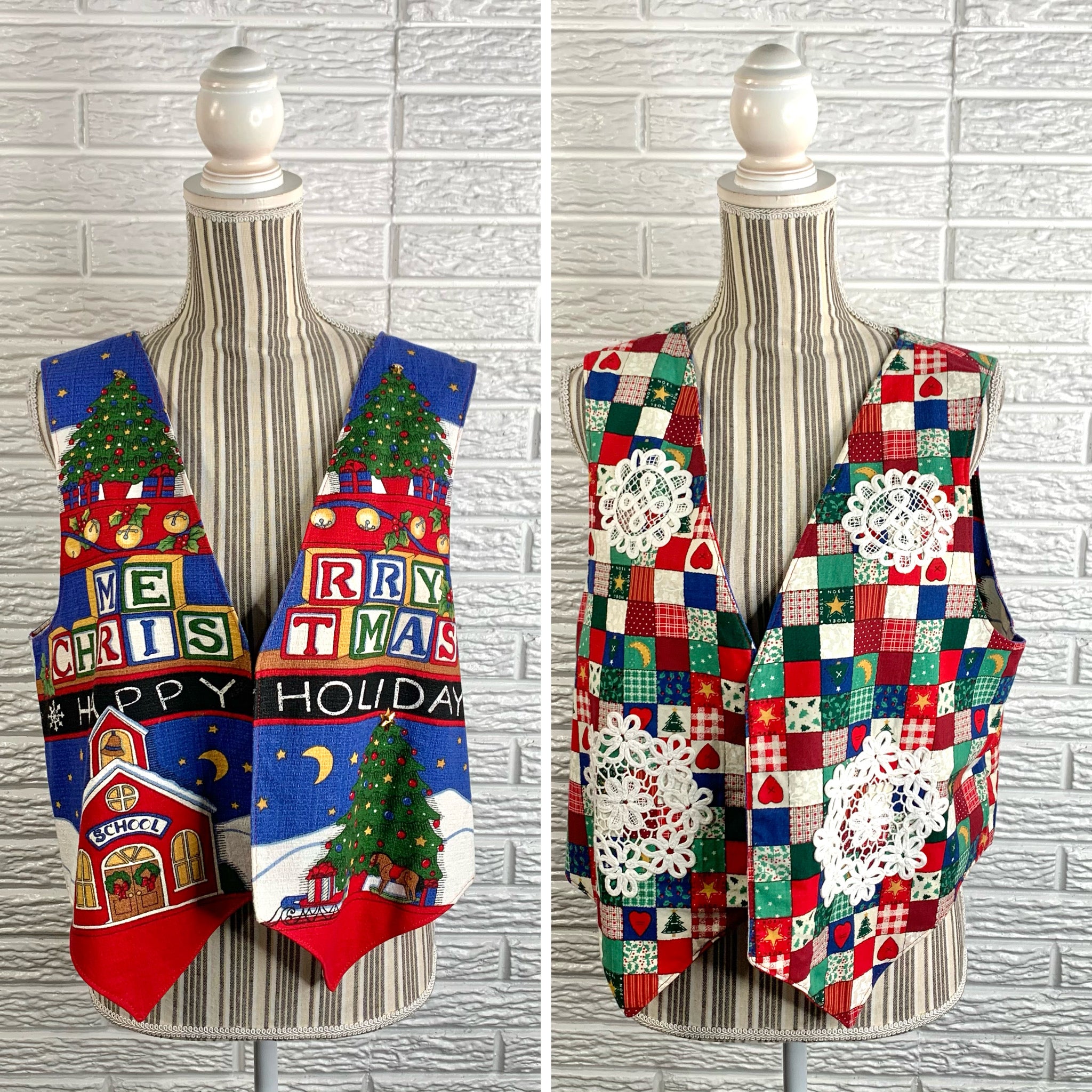 Vintage Handmade Reversible Christmas Vest | Shop THRILLING