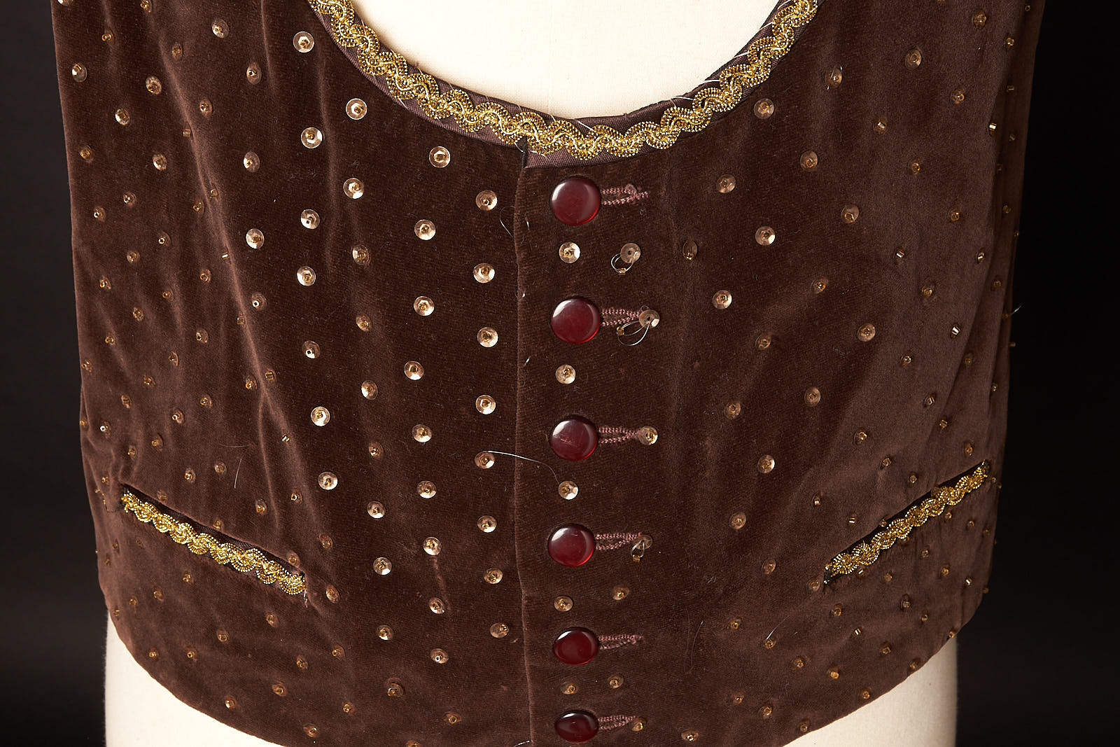 70s Vintage 70s Circus Costume Brown Velvet Vest | Shop THRILLING