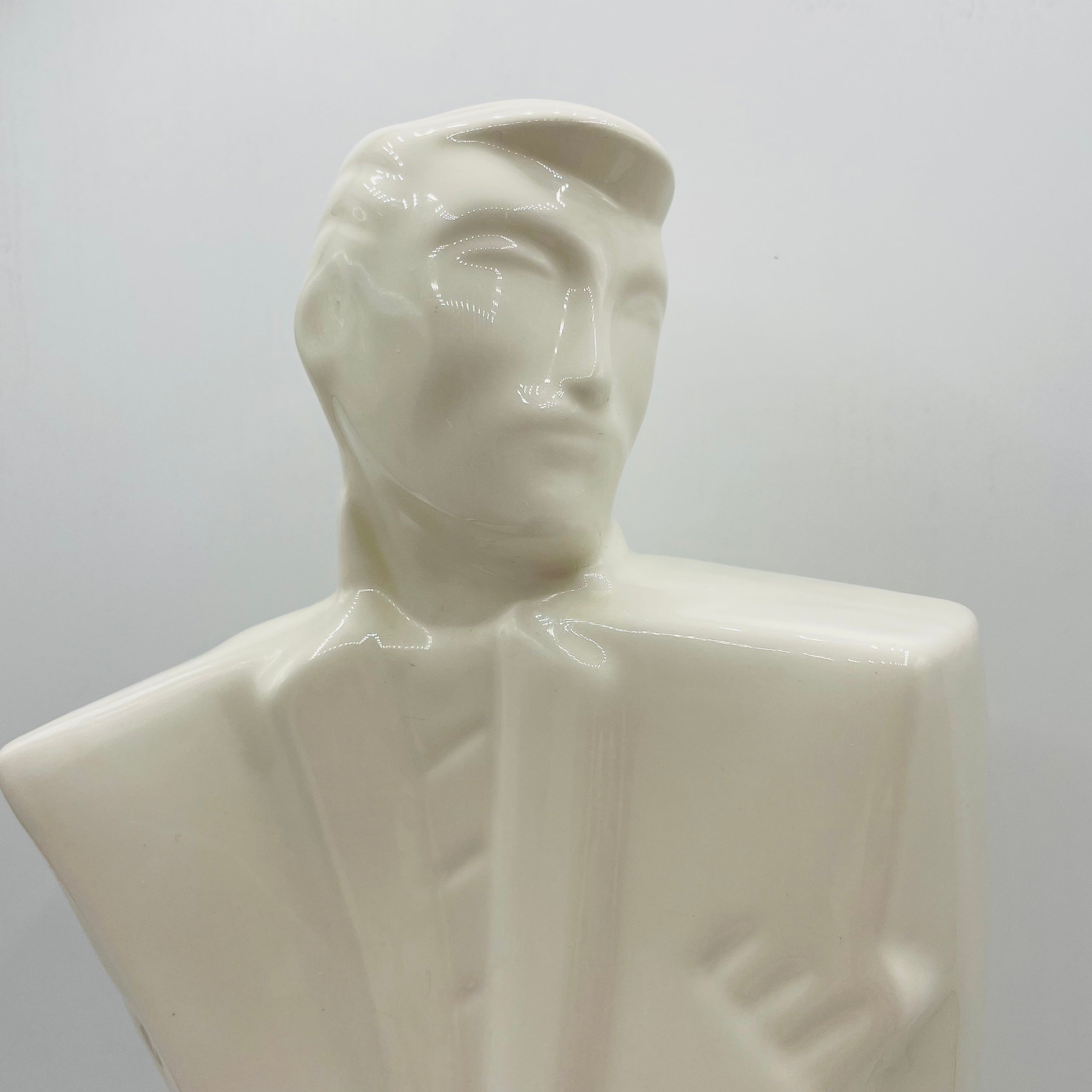 Vintage 80s Modernist Ceramic Rick Bust Statue By Lindsey Balkweill ...