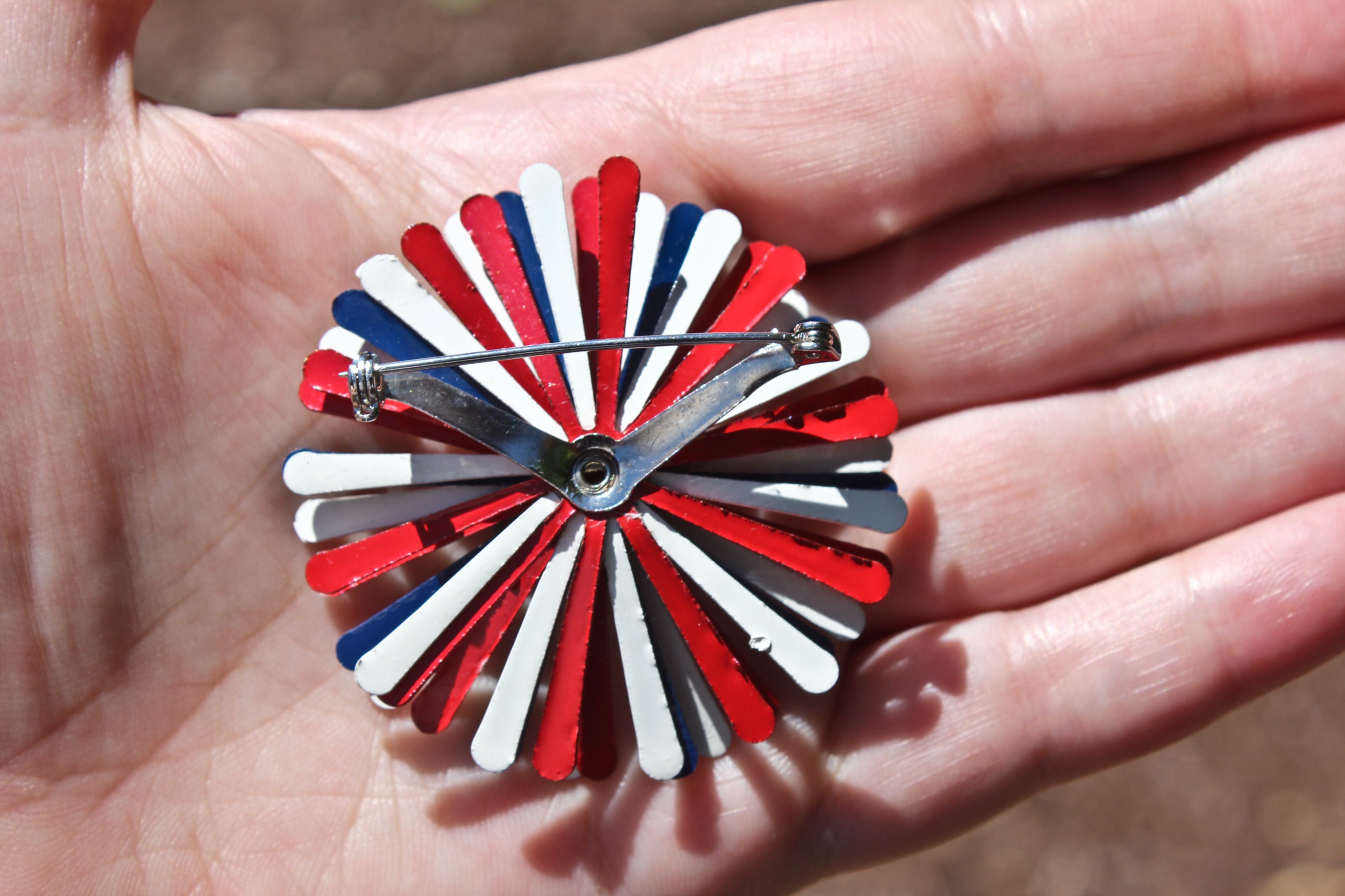 Vintage 50's Red White and Blue Floral Enamel Pin | Shop THRILLING