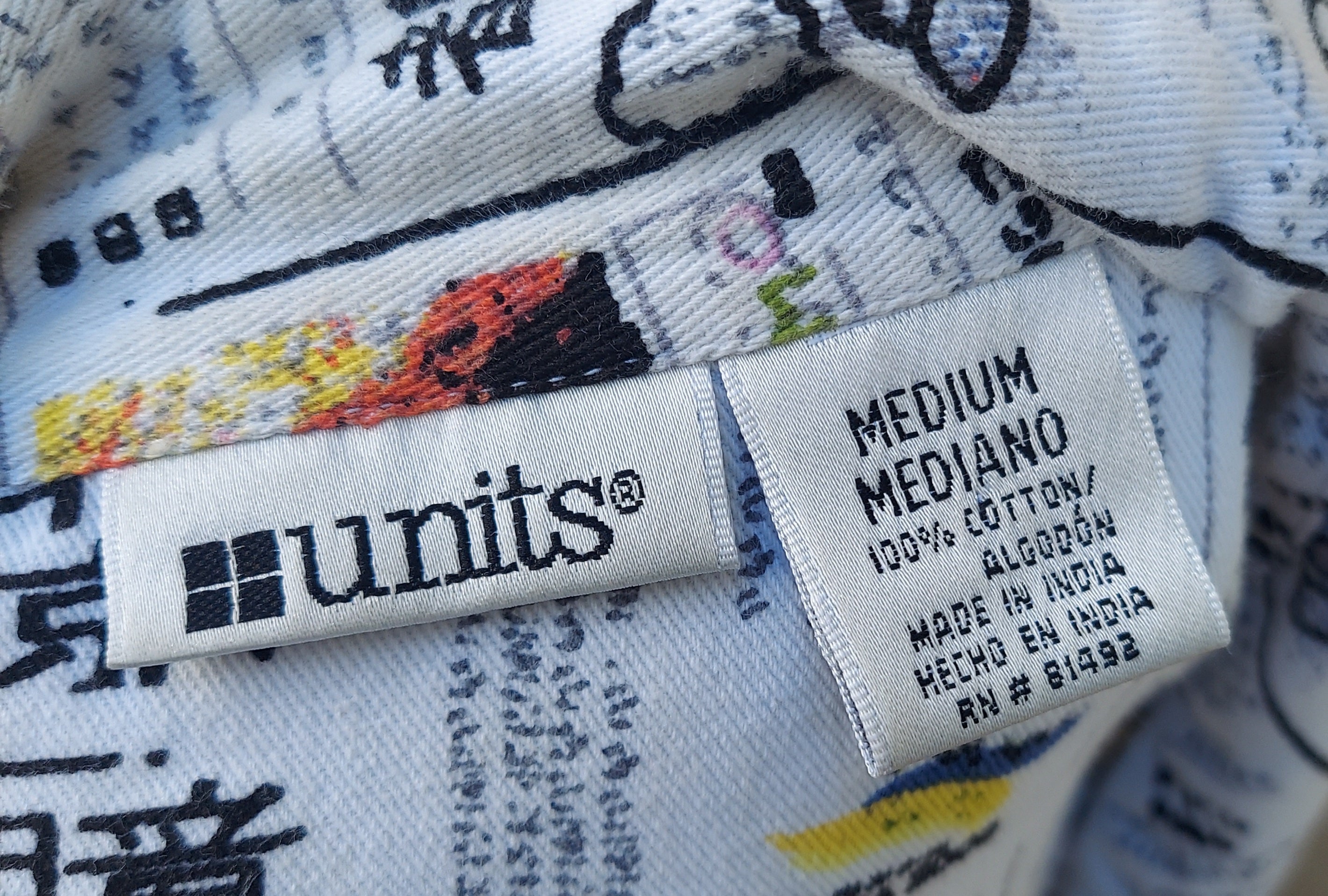 Vintage 80s/90s Cotton Shirt Jacket With Print by Units | Shop THRILLING