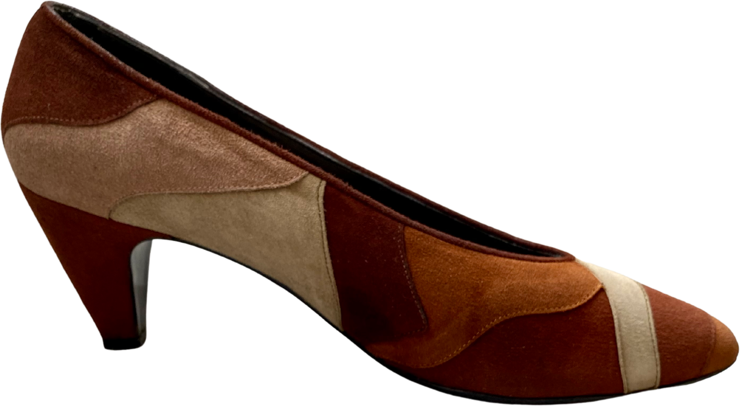Vintage 80s/90s Neutral Patchwork Pumps By Sacha London | Shop THRILLING
