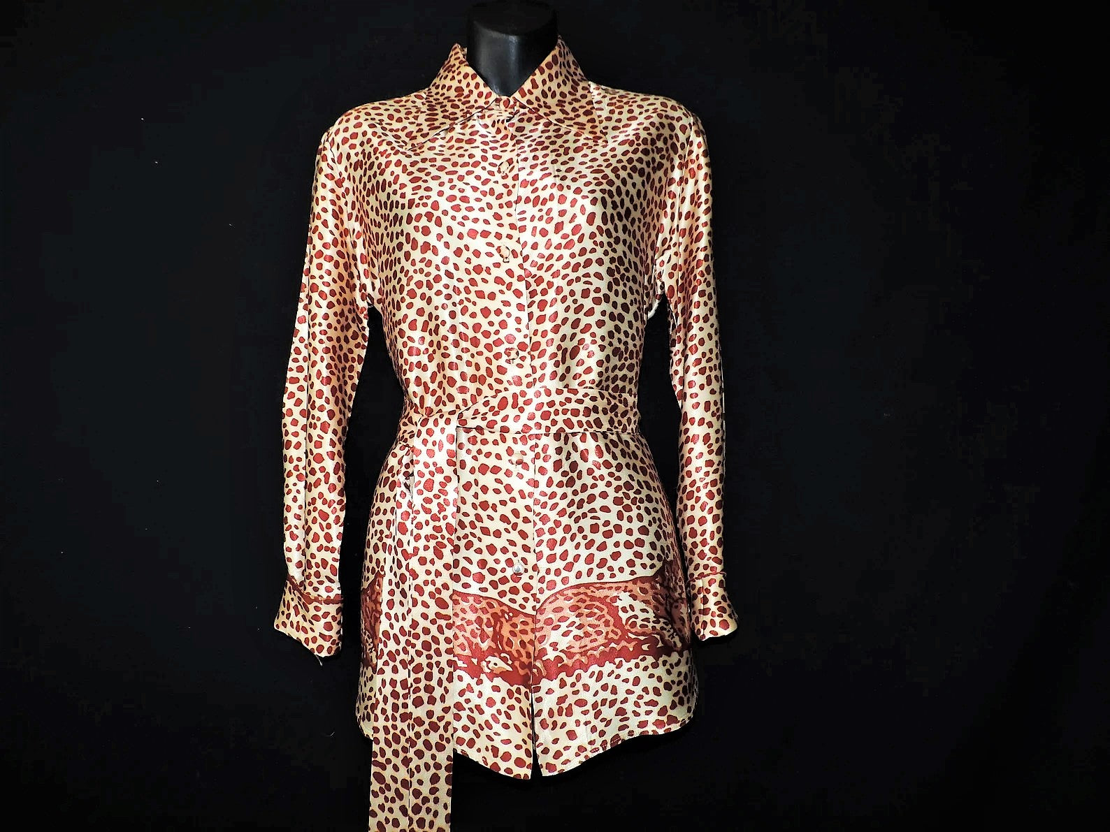 60s/70s 70s Mini Dress Like New Leopard Spot Wide Collar By Vintage 70 ...