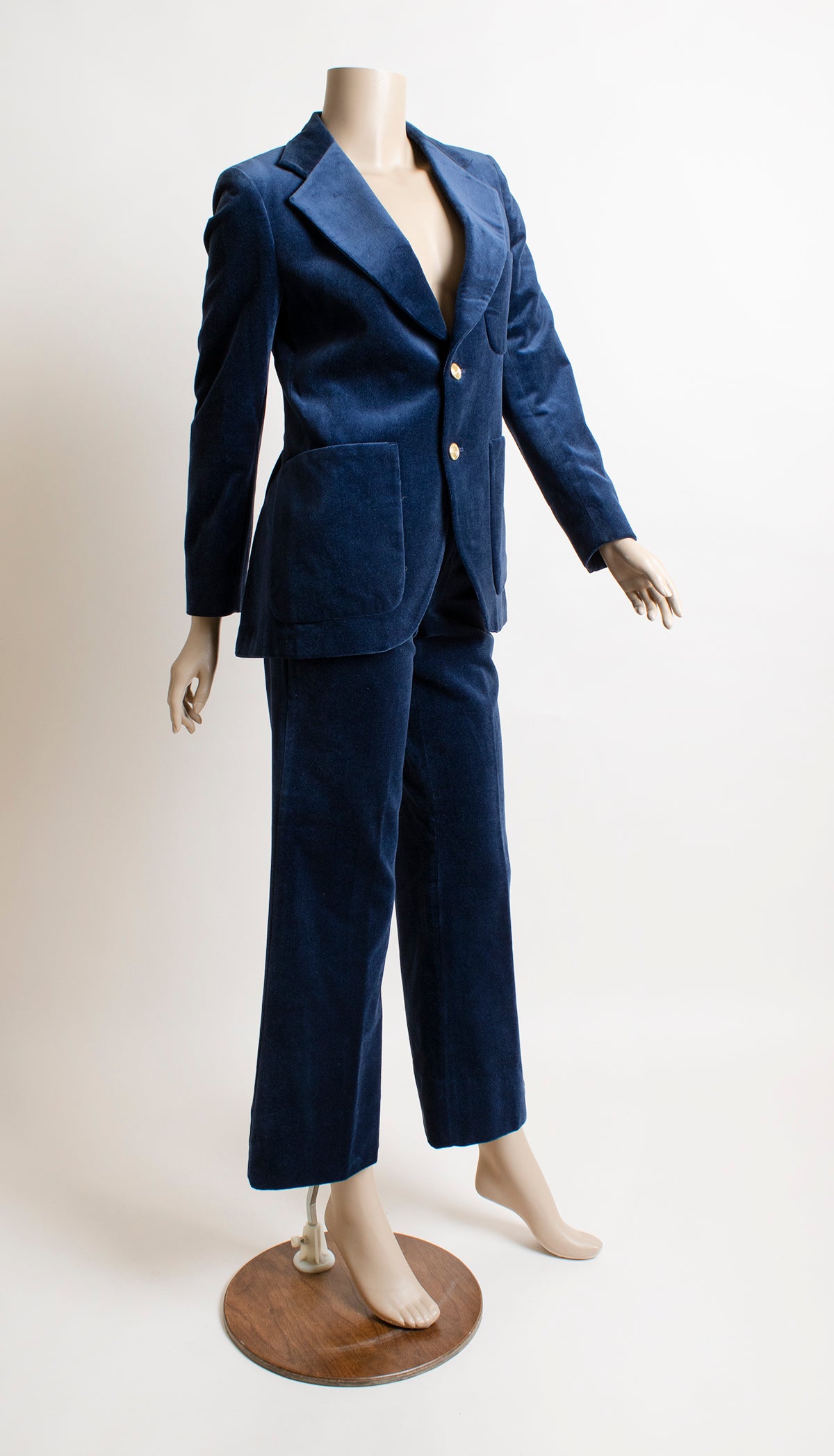 Vintage 70s/80s Royal Sapphire Blue Velvet Disco Suit By Pierre Cardin ...