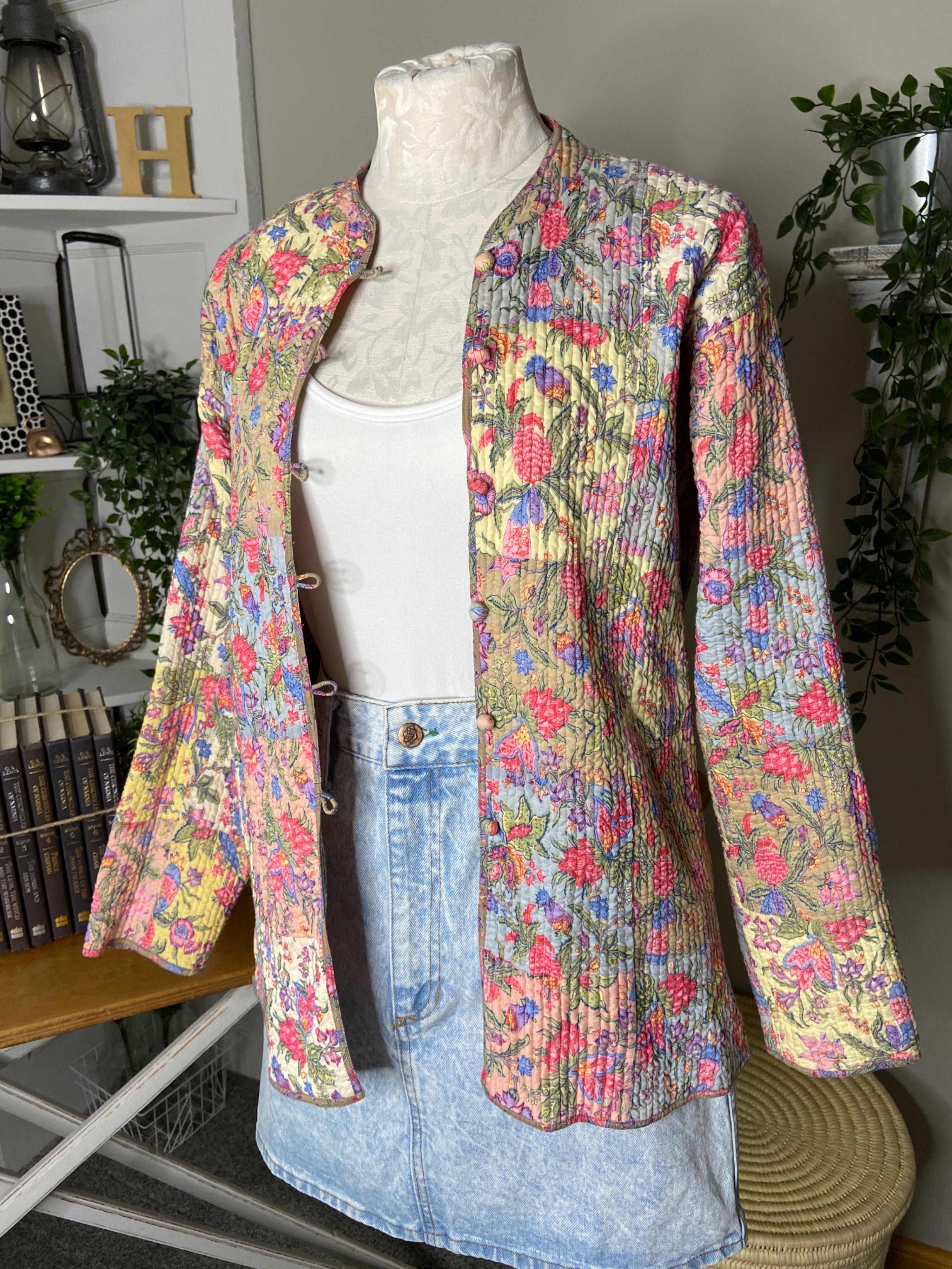 Vintage Handmade Quilted Patchwork Reversible Blazer Jacket | Shop ...
