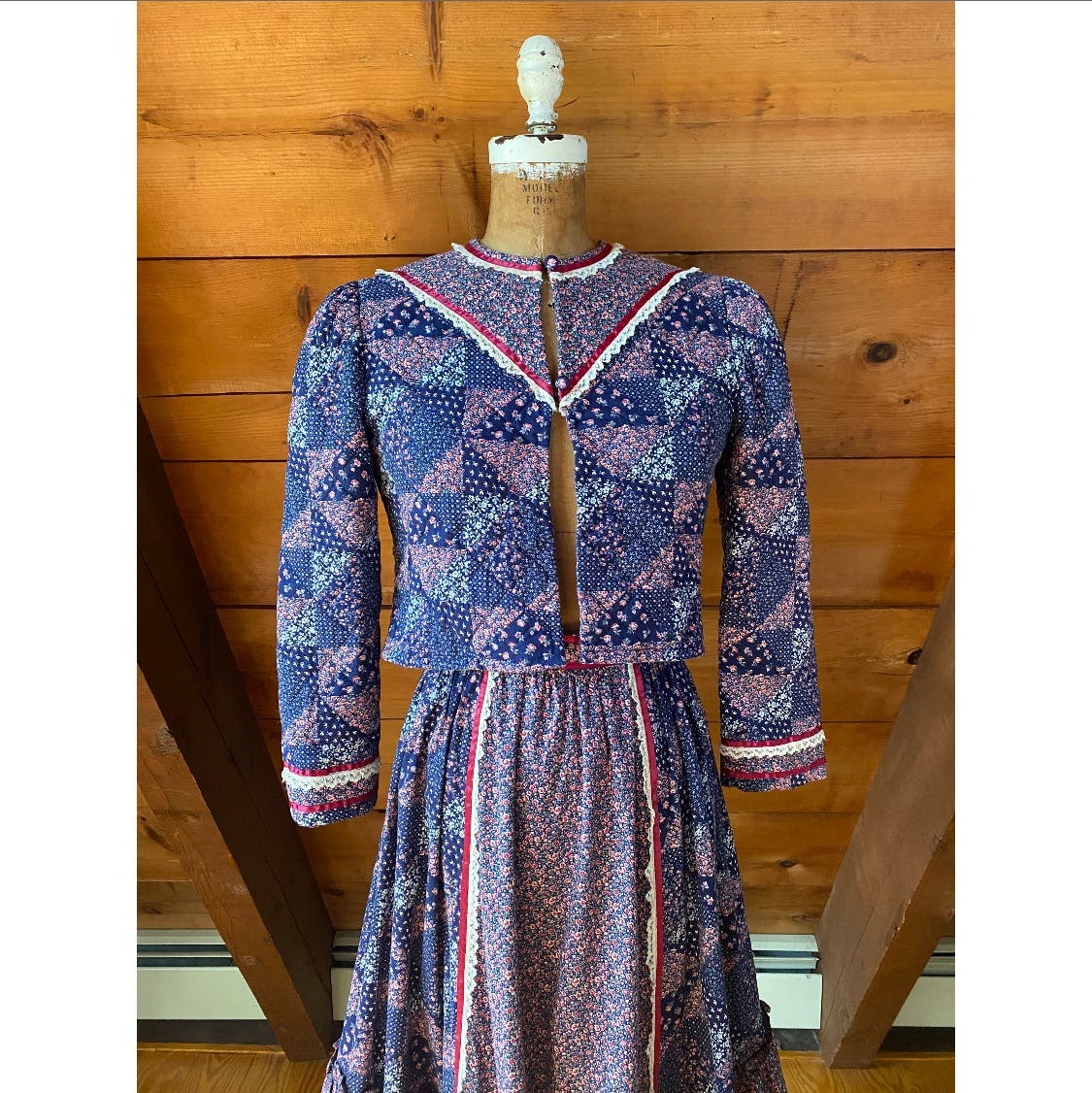 Vintage 70's Prairie Quilted Patchwork Jacket and Skirt Set | Shop ...