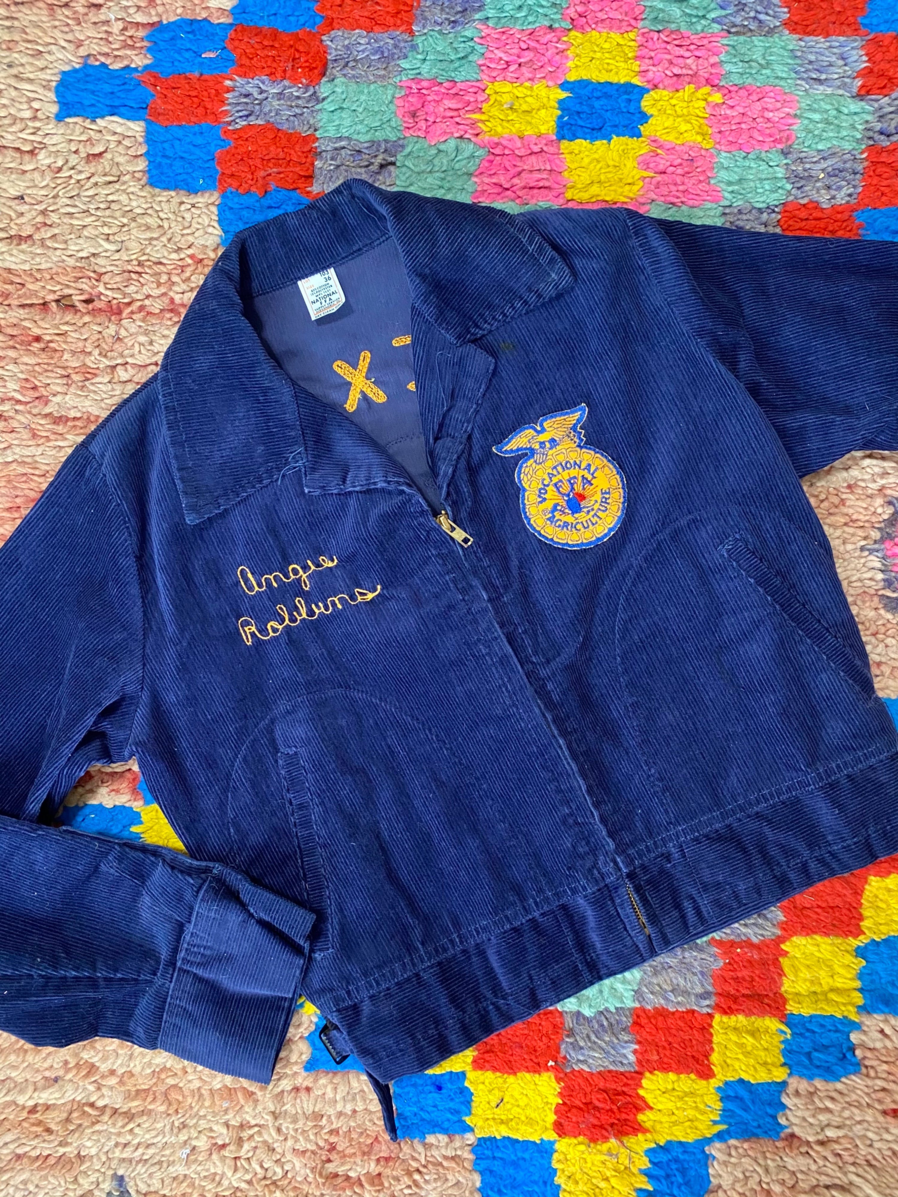 Vintage 70’s Navy Corduroy Texas Grapevine Jacket by FFA | Shop THRILLING