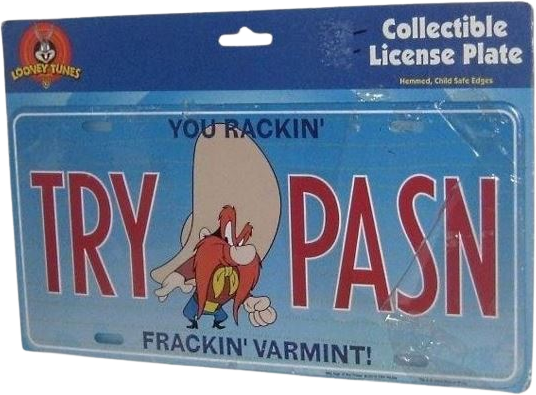 Vintage 00s Retired Looney Tunes License Plate Yosemite Sam By Warner ...
