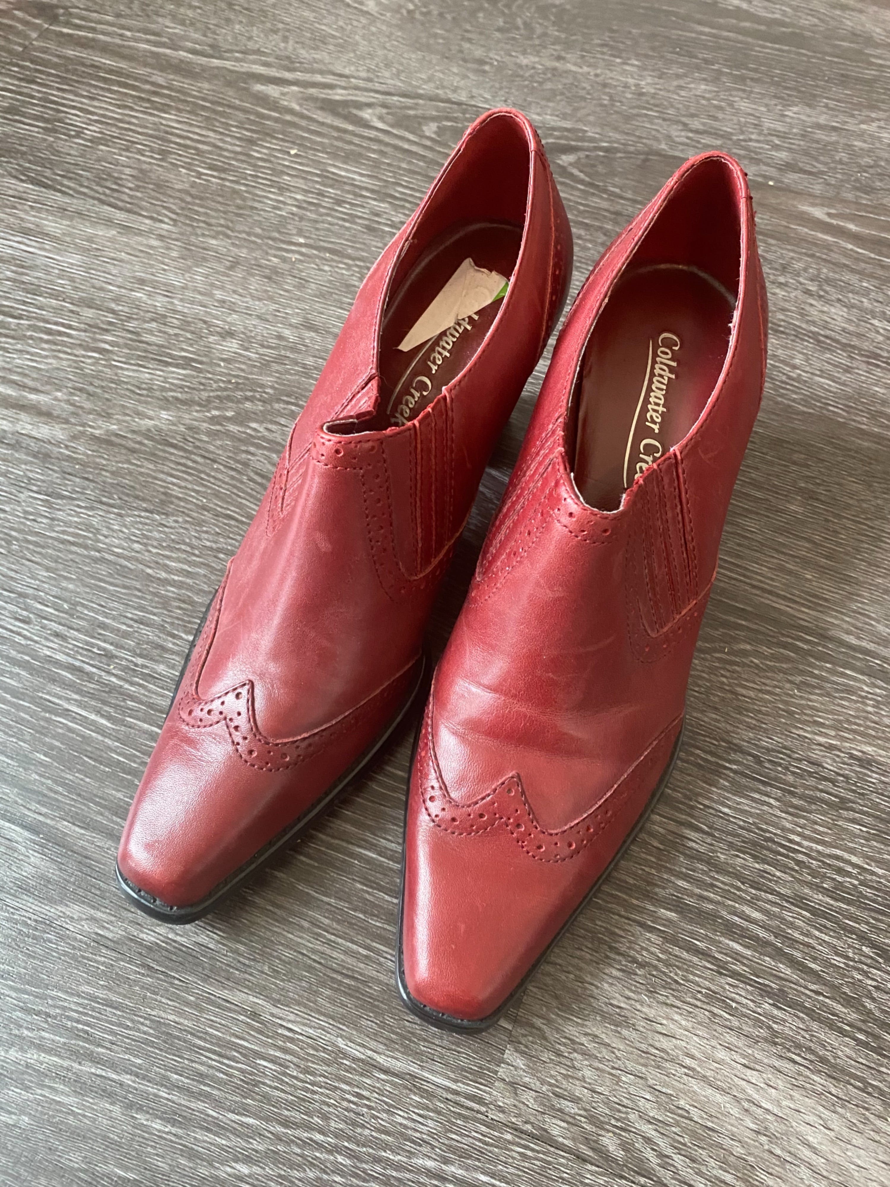 Vintage Red Leather Western Heels by Coldwater Creek | Shop THRILLING