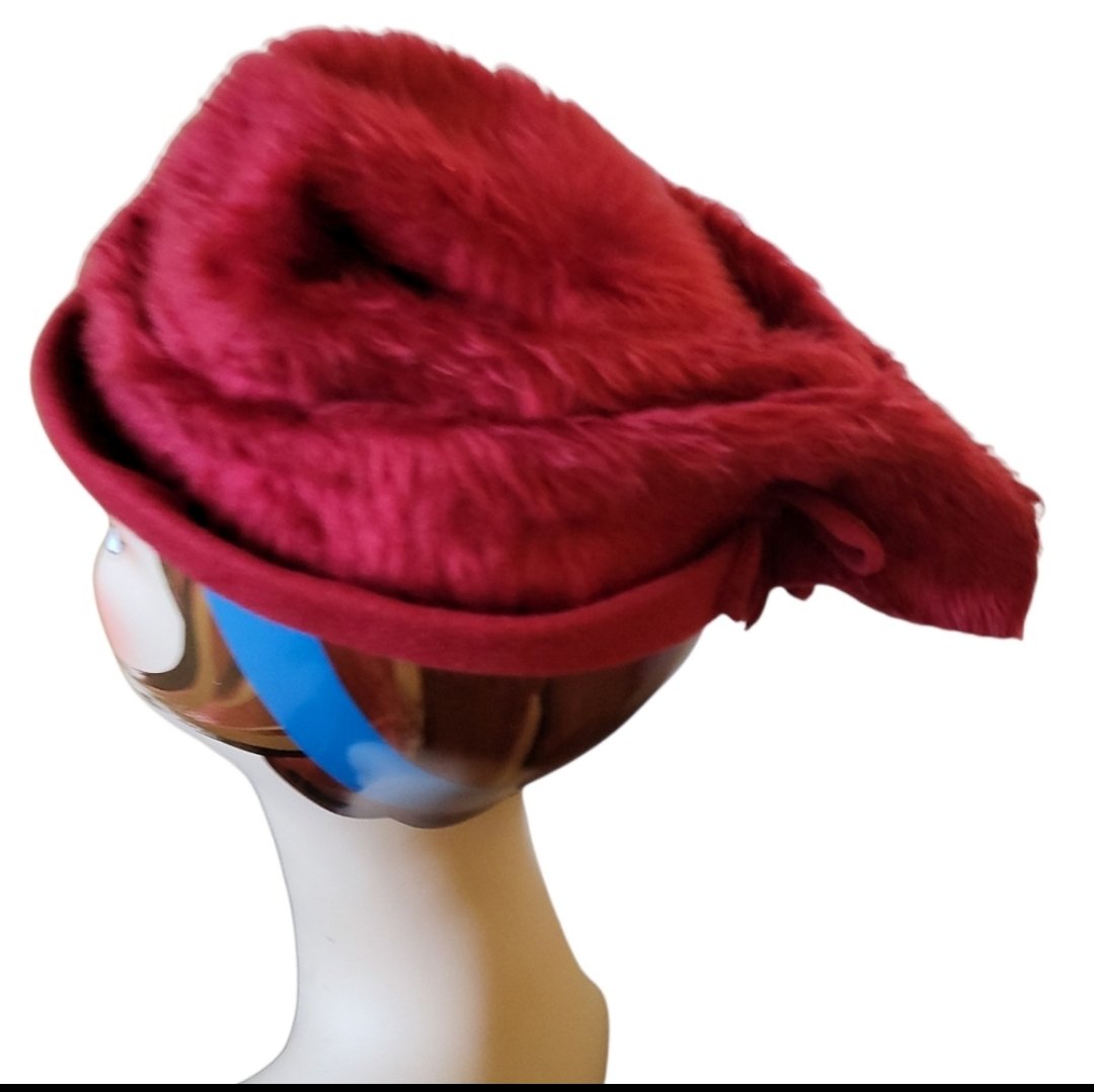 Vintage 50s/60s Red Faux Fur Formal Hat By Ocella Austria | Shop THRILLING