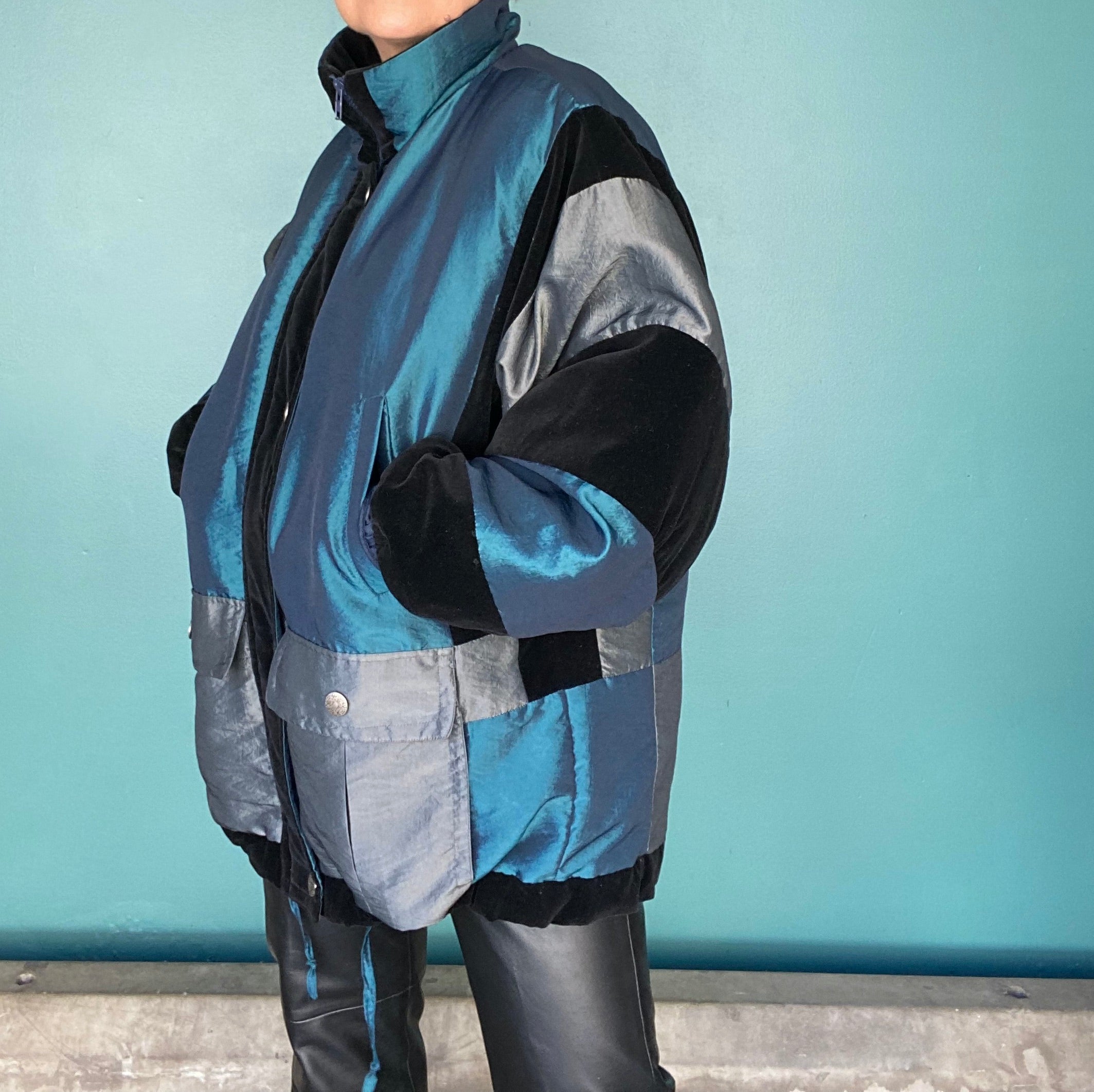 Vintage 90s Colorblock Patchwork Puffer Jacket Quilted Jacket By London ...