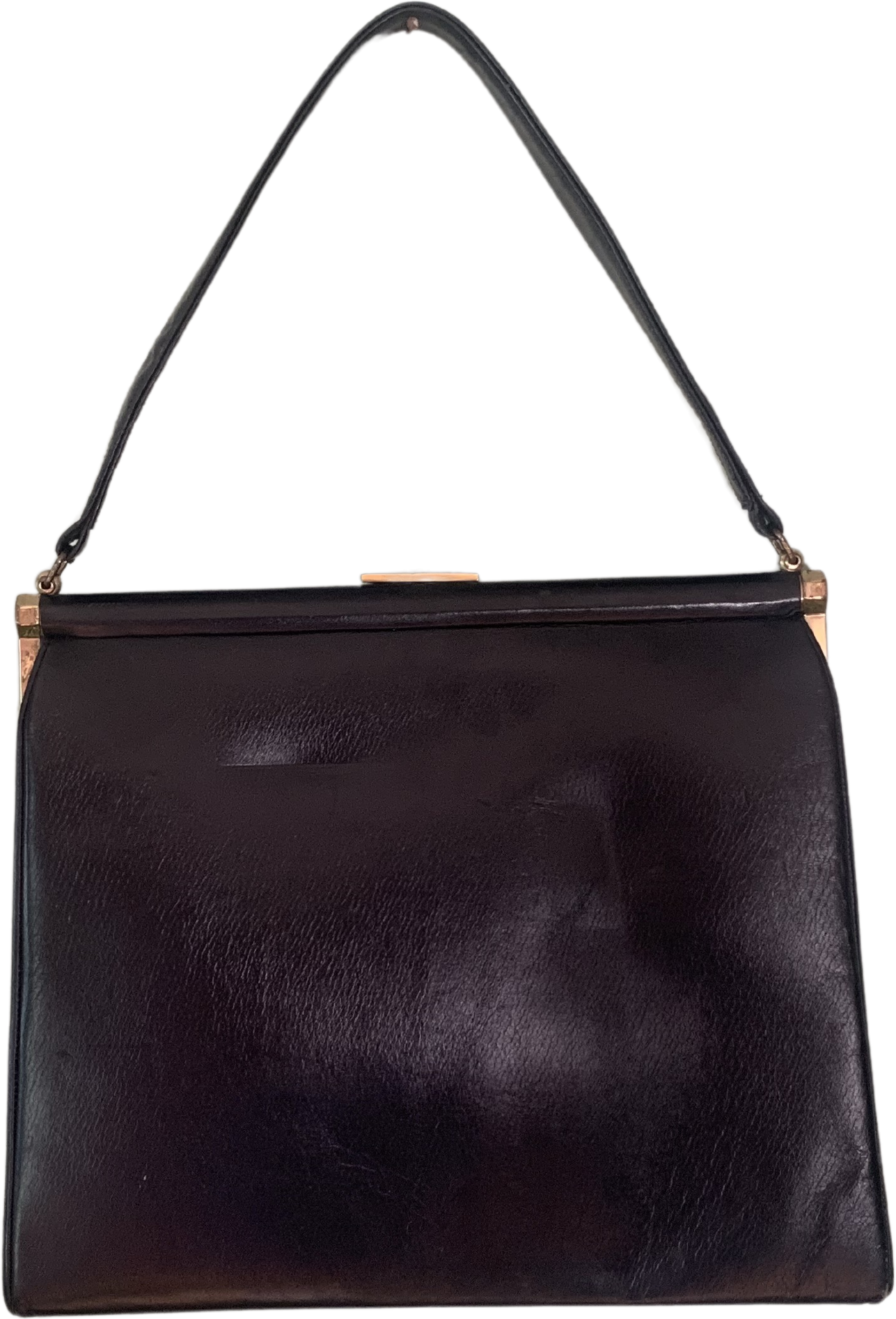 Vintage 50s/60s Navy Blue Leather Top Handle Handbag By Jana Bags ...