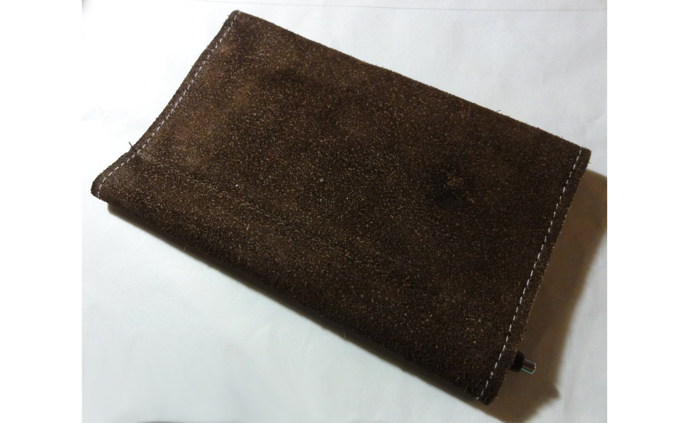 Vintage 60s/70s Long Wallet Checkbook Brown Suede Leather With Pen ...
