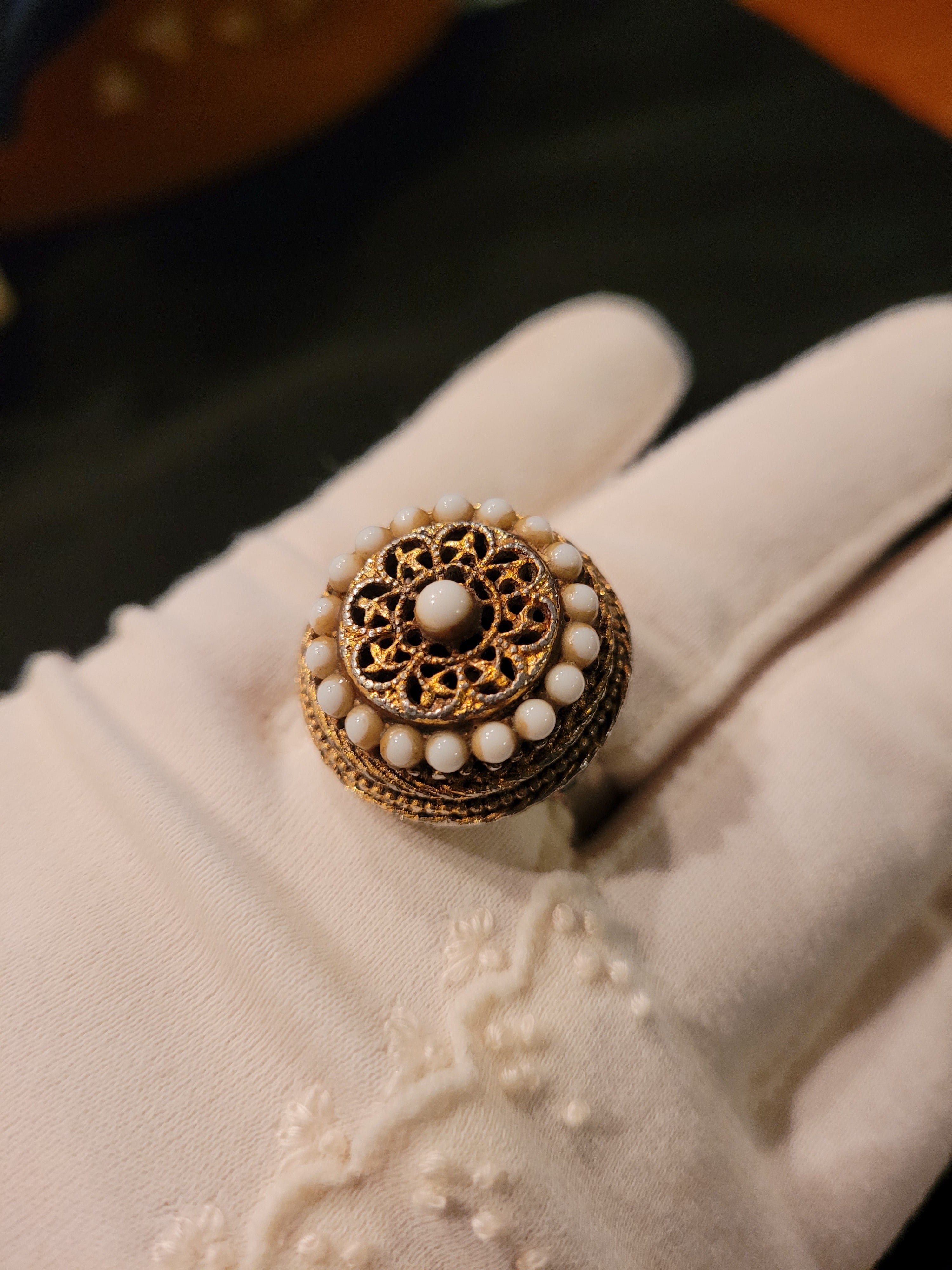 Vintage Gold-tone Adjustable Victorian Poison Ring | Shop THRILLING
