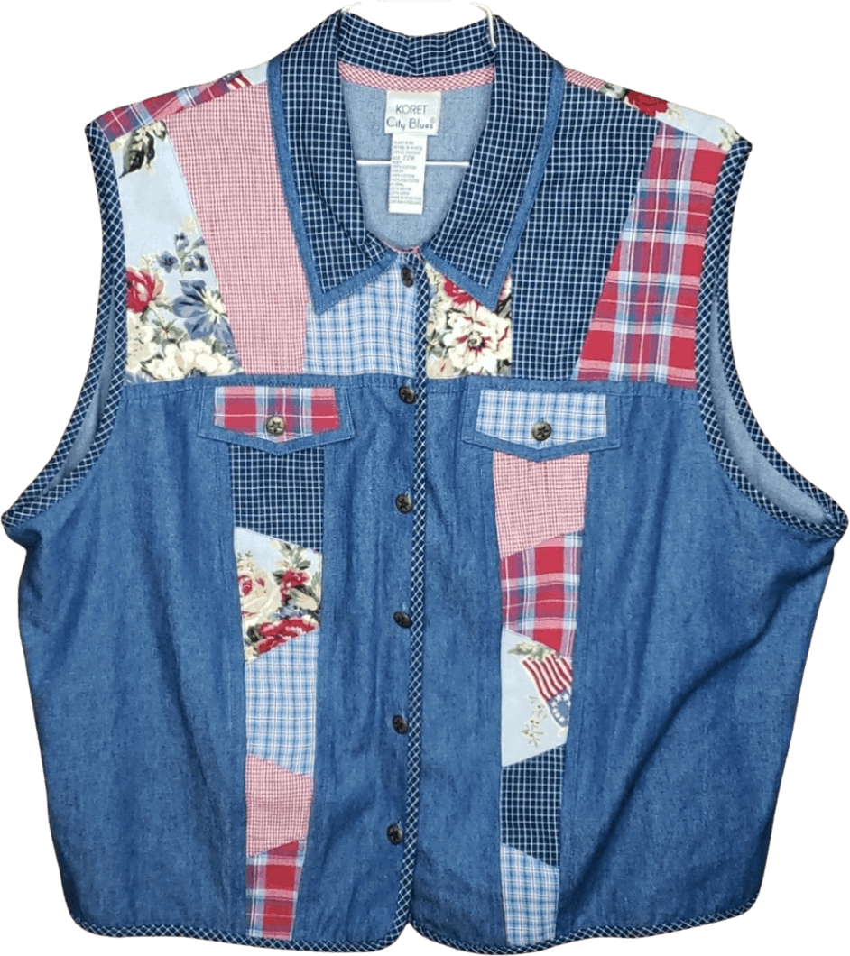 Vintage Denim Patchwork Vest by Koret | Shop THRILLING