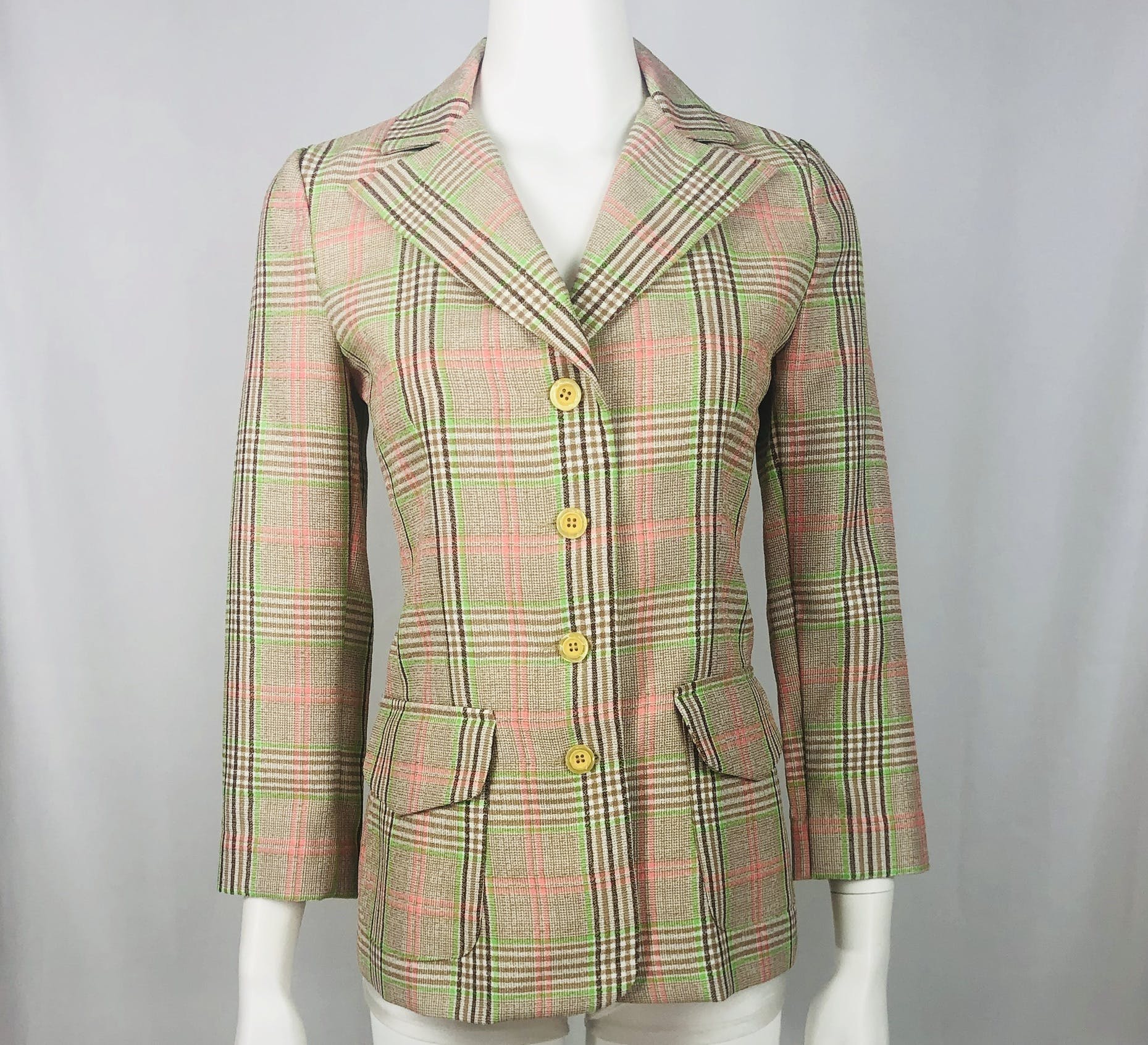 Vintage 70's Pastel Plaid Blazer by Koret Of California | Shop THRILLING
