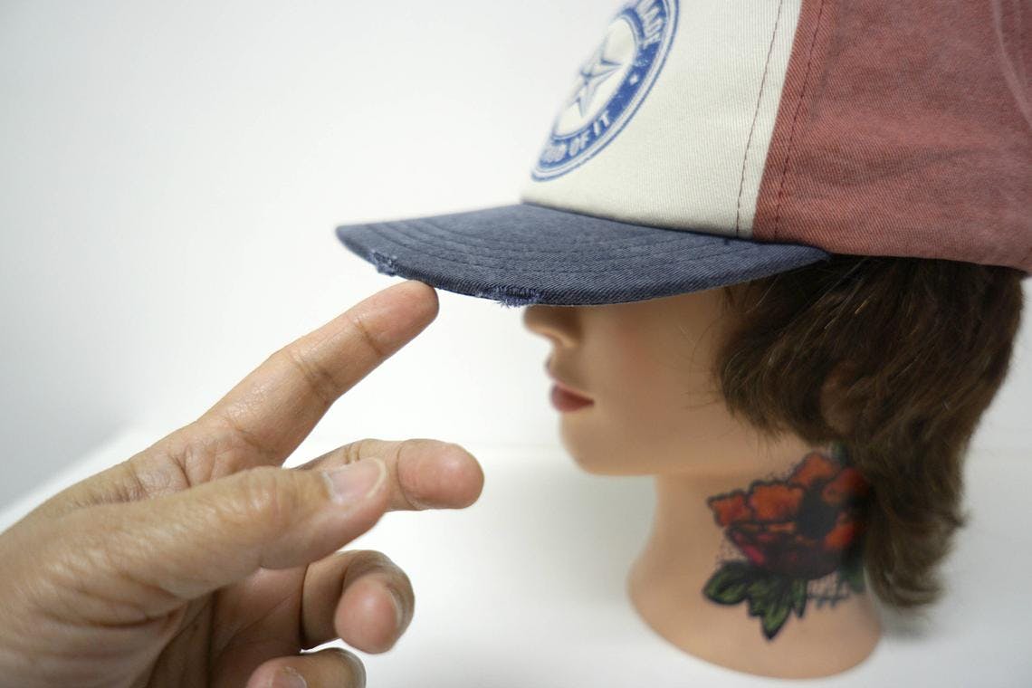 Vintage "American Made and Proud of It" Tri Color Cap with Leather ...