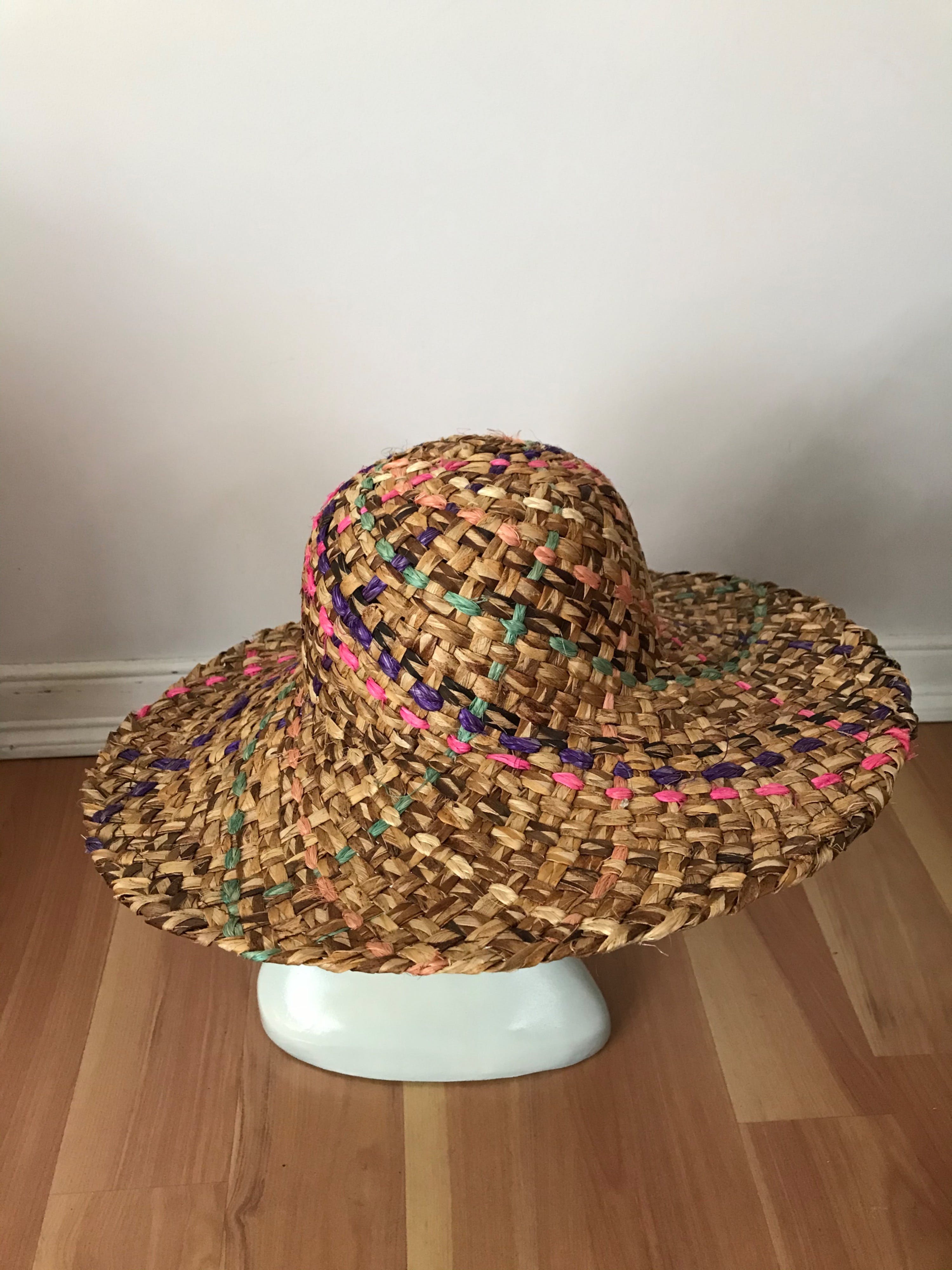 Vintage Multicolored Straw Hat | Shop THRILLING