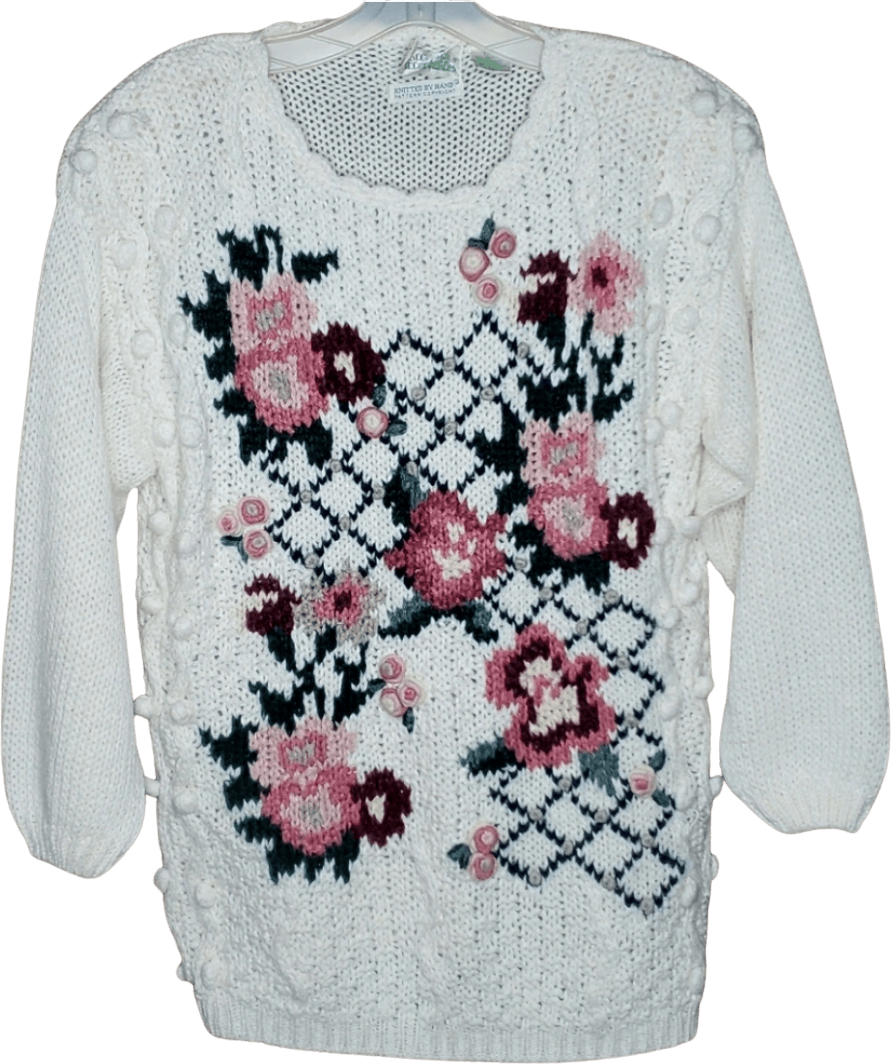 Vintage Floral Knit Sweater by Colleen's Collectables | Shop THRILLING