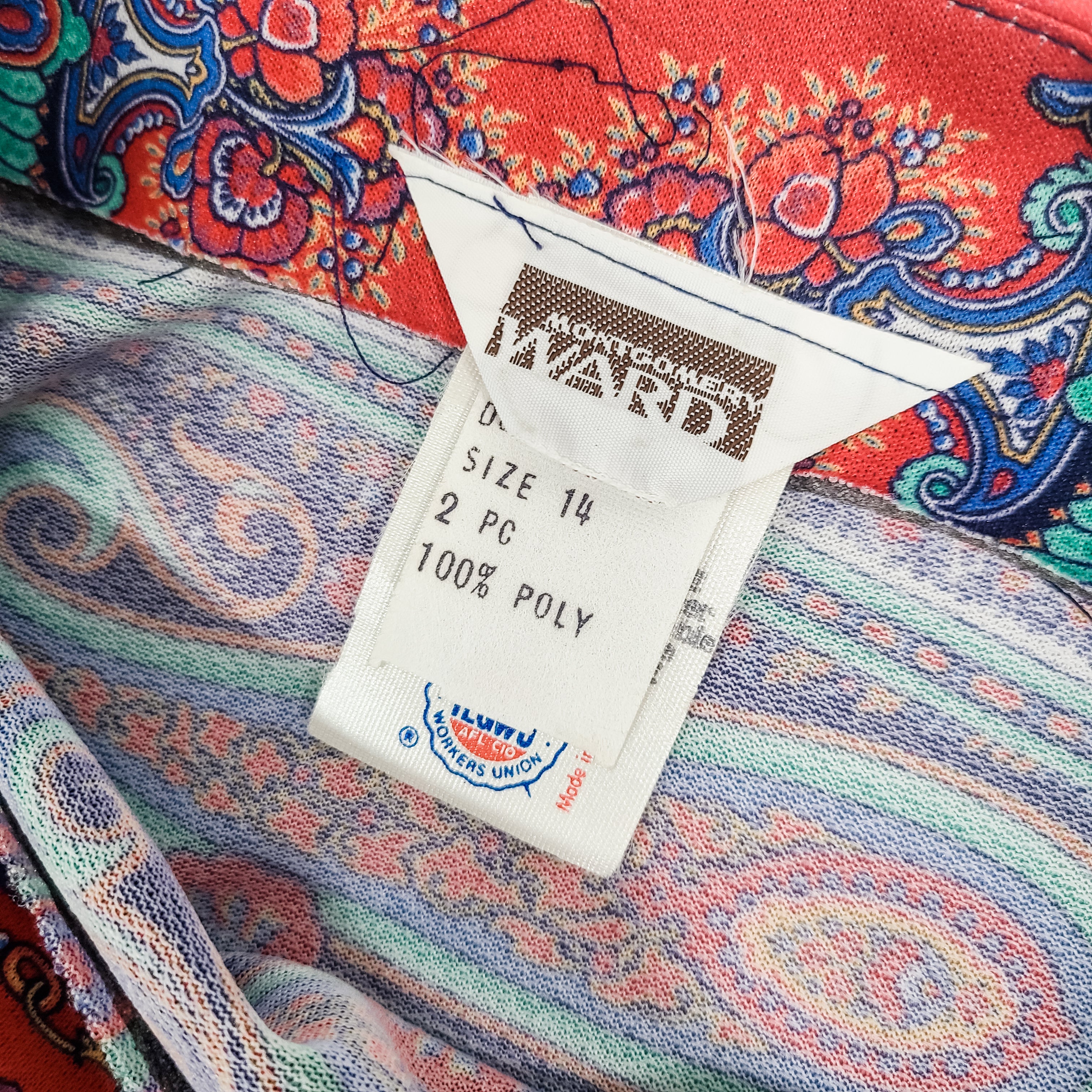 Vintage 70s Red Blue Paisley Medium By Montgomery Ward | Shop THRILLING