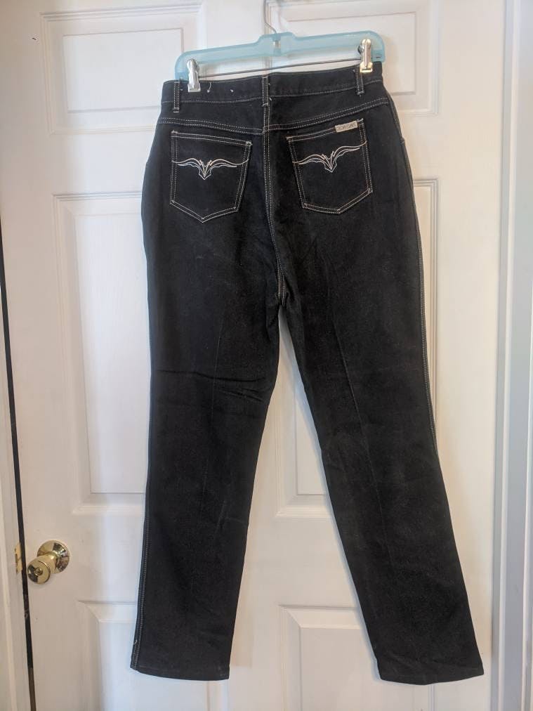 Vintage 80s Black Denim Jeans by Glory Days | Shop THRILLING
