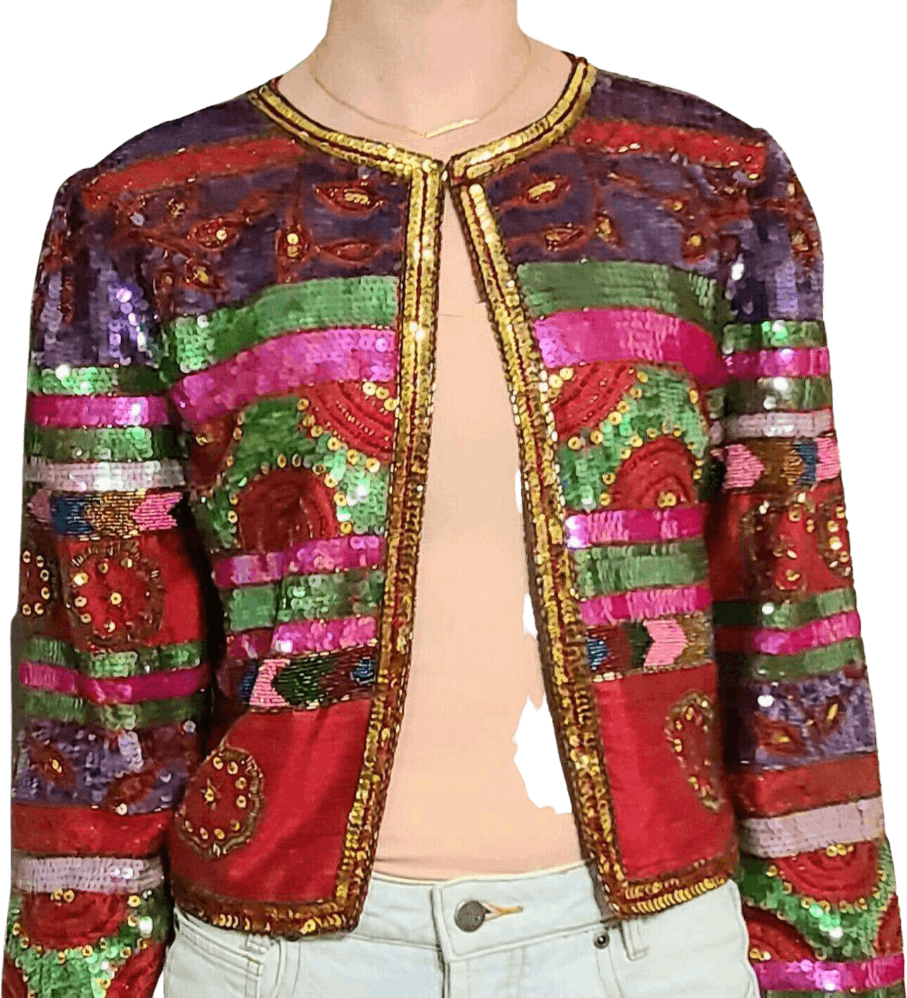 Vintage 80's Deadstock Beaded Bolero Jacket with Matching Purse by ...