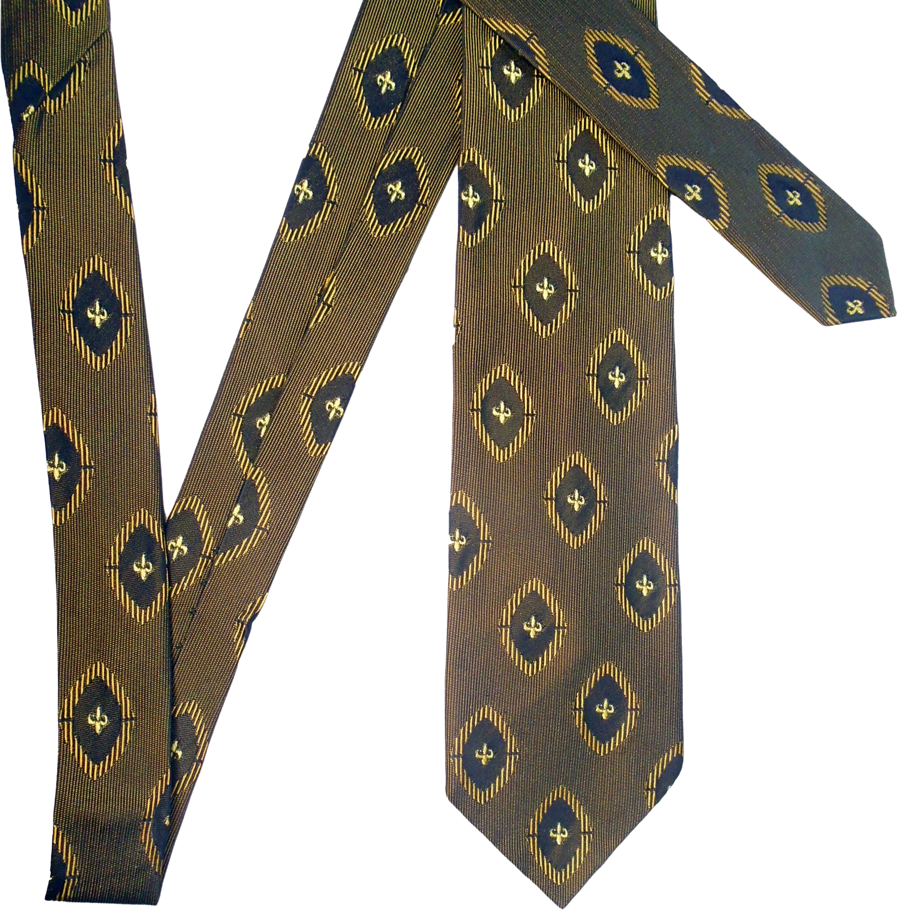 Vintage 60s Classy Black And Gold Necktie Mid Width Tie | Shop THRILLING