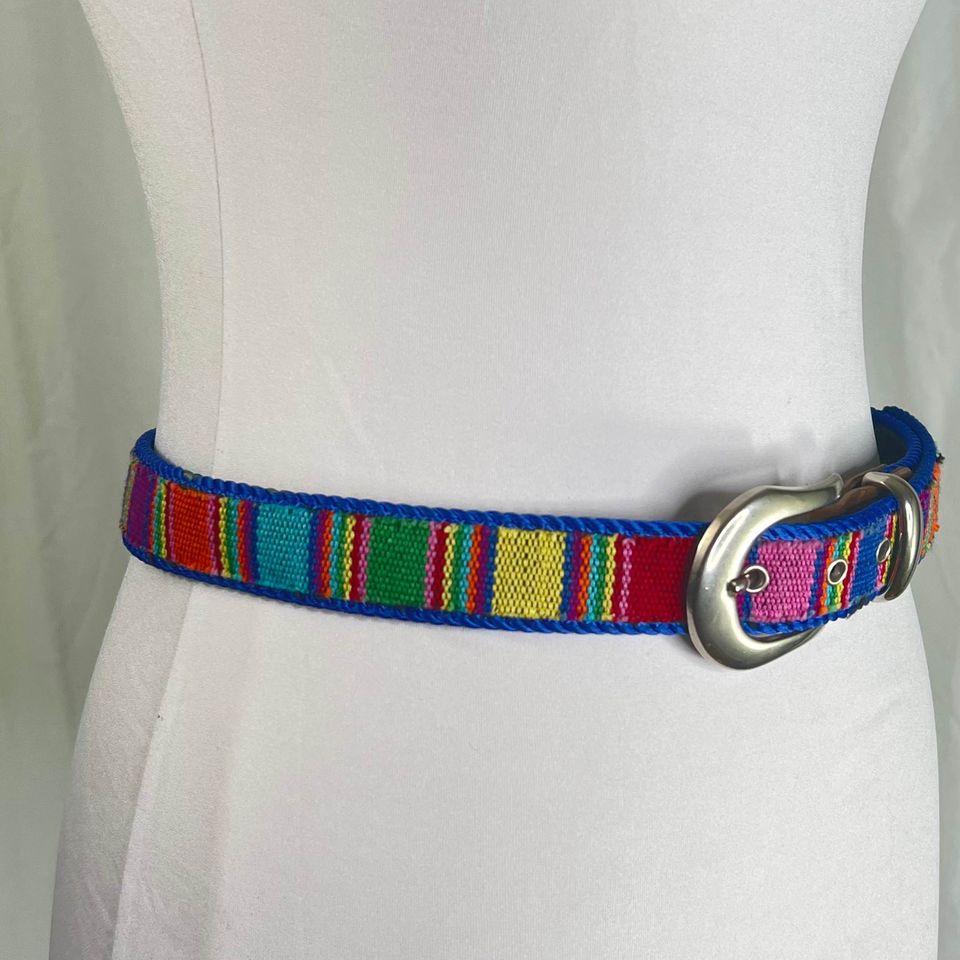 Vintage 80s/90s 90s Elite Rainbow Woven Belt M | Shop THRILLING