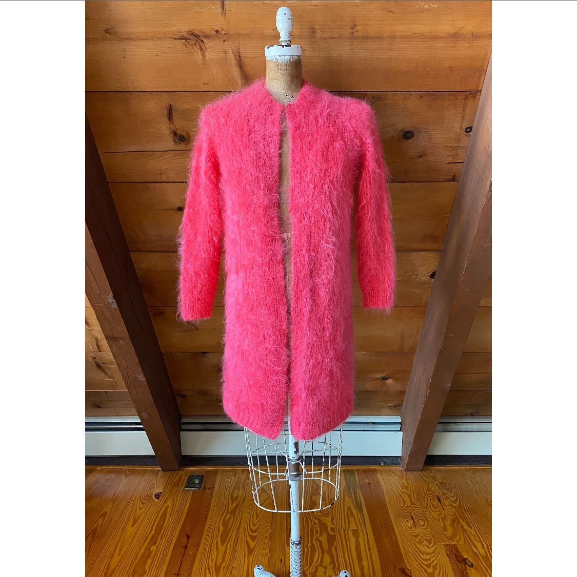 Vintage 60's Hot Pink Mohair Cardigan Duster | Shop THRILLING