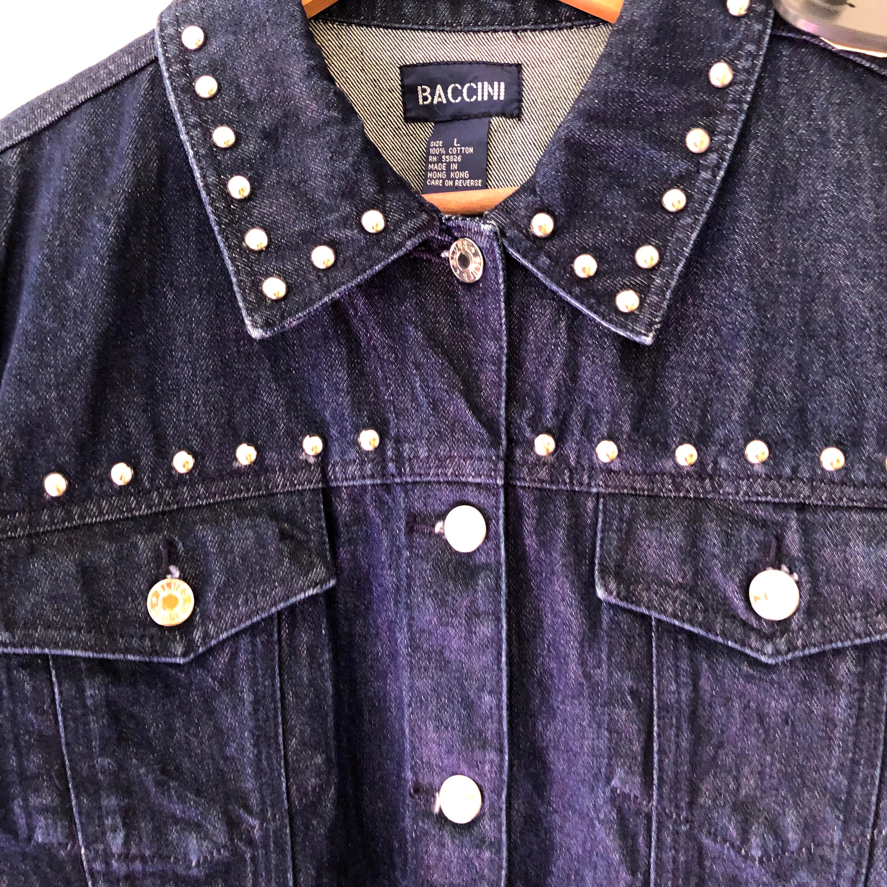 Vintage 80s Dark Wash Denim Trucker Jacket By Baccini | Shop THRILLING