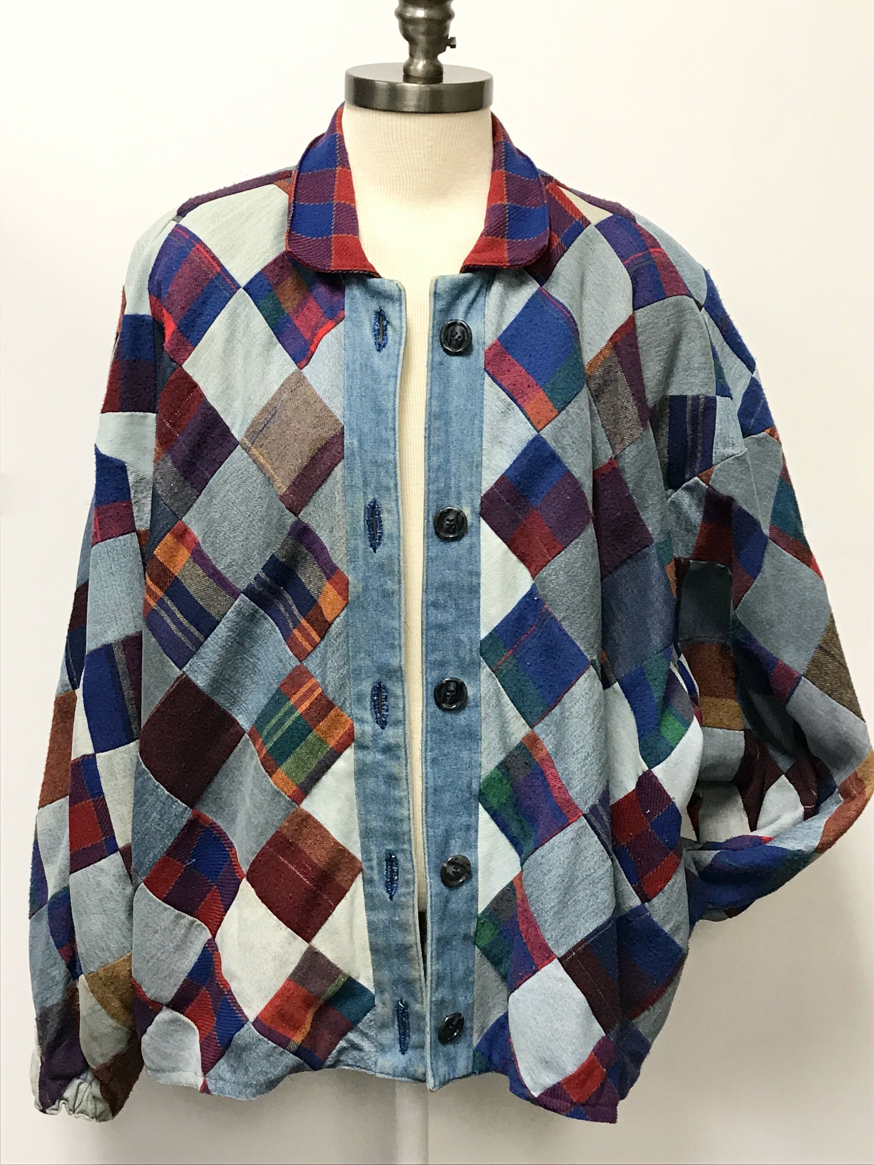Vintage Denim Patchwork Quilted Coat | Shop THRILLING