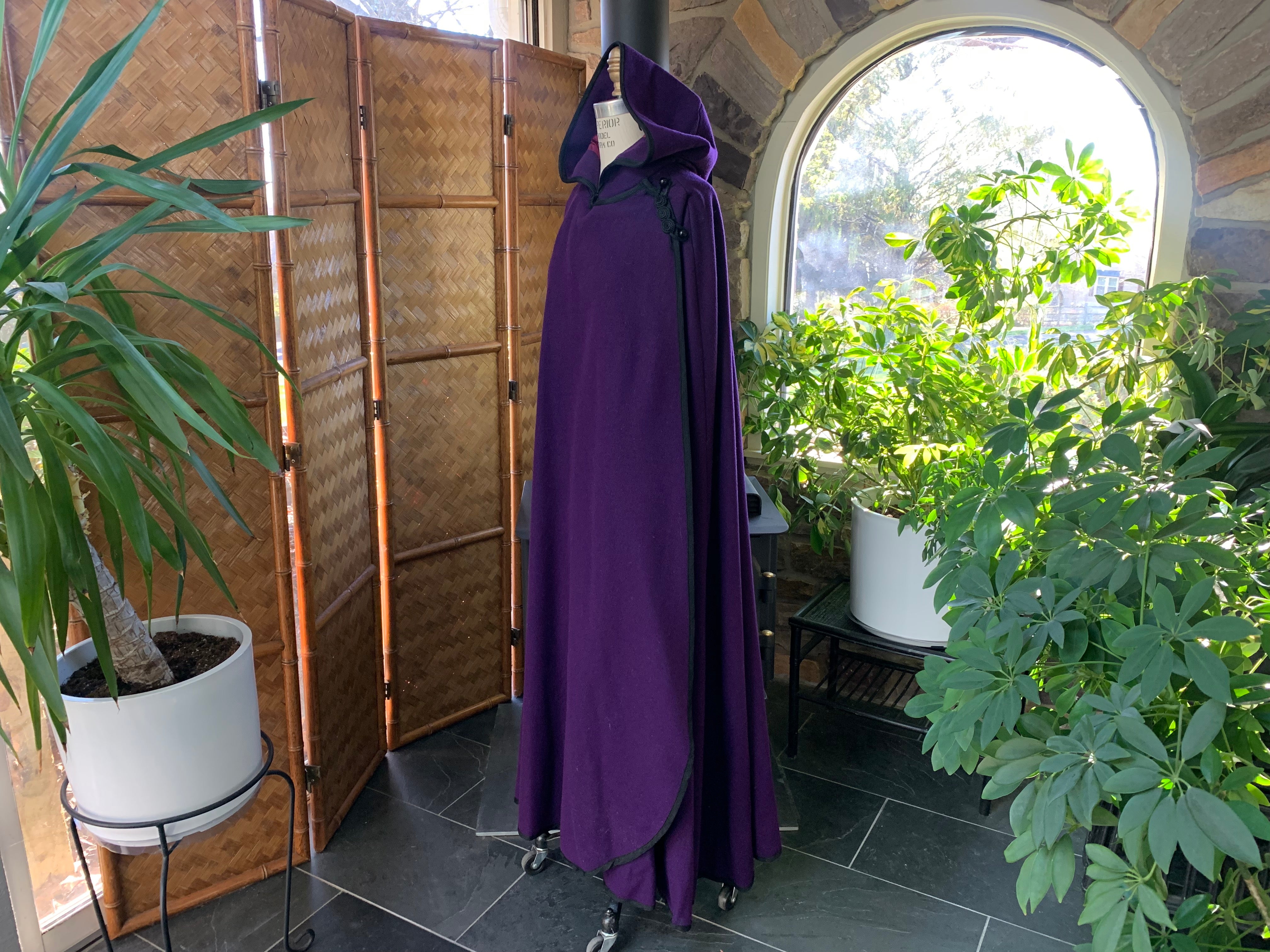 Vintage 60s/70s Purple Wool Ankle Length Cape Winter Gothic Bride By ...