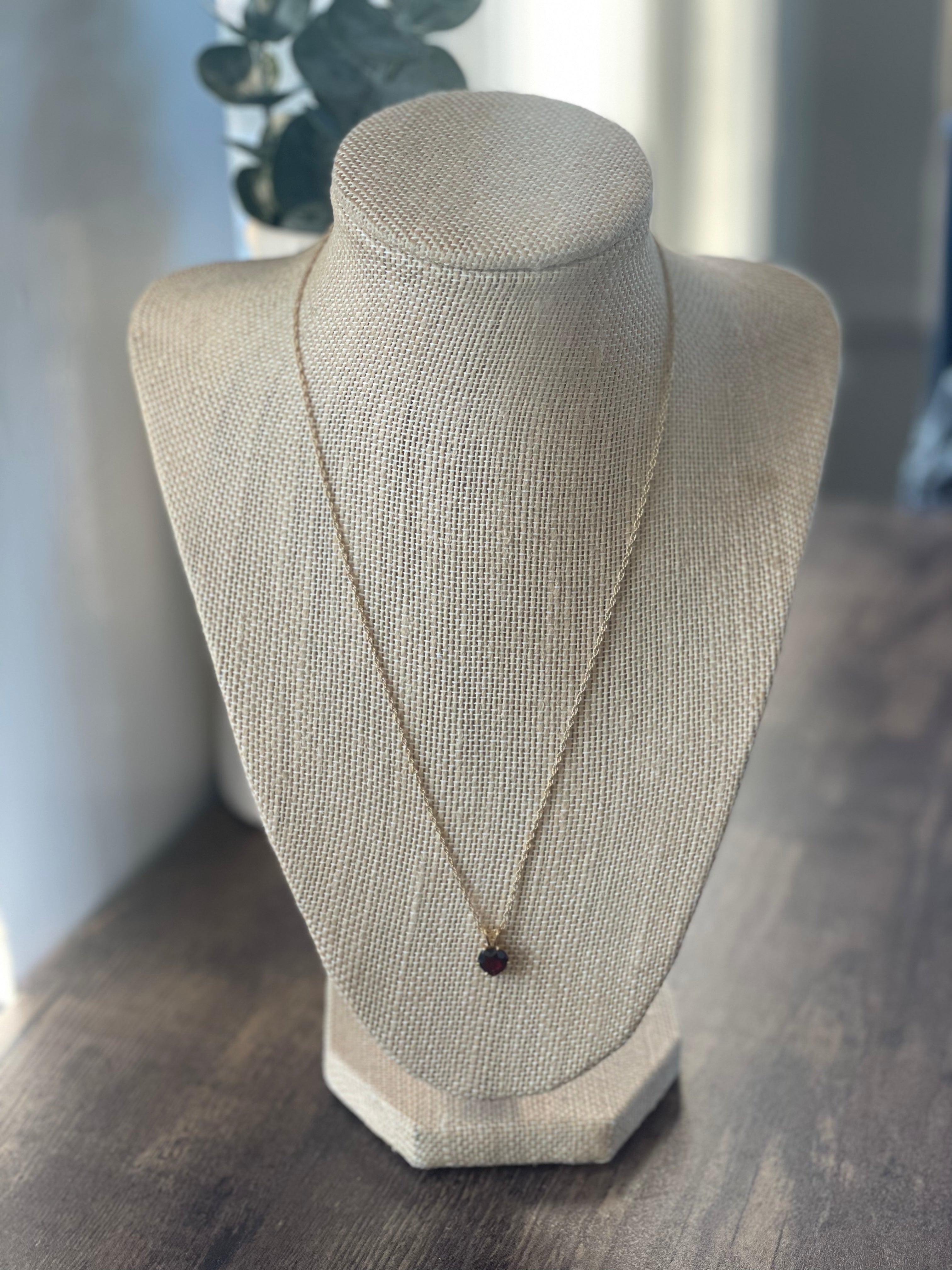 Vintage 80s 14k Gold Filled Necklace With Garnet Heart Pendant | Shop ...