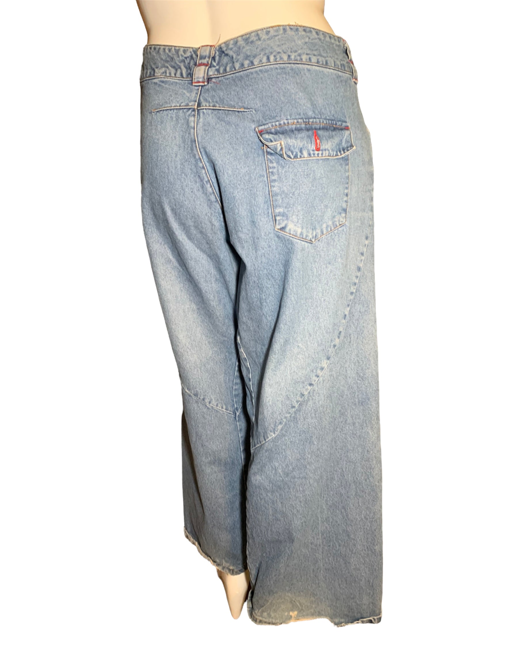 Vintage 90s Denim Wide Flare Pants With Pockets By Metro Style | Shop ...