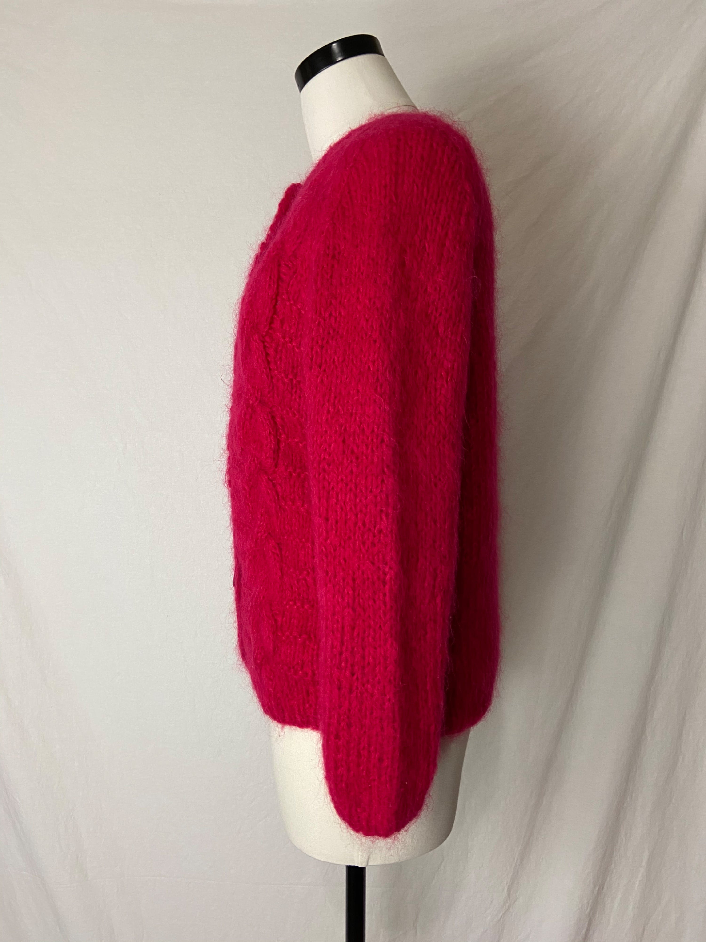 Vintage 80’s Cable Knit Mohair Wool Blend Cardigan by Famelia | Shop ...