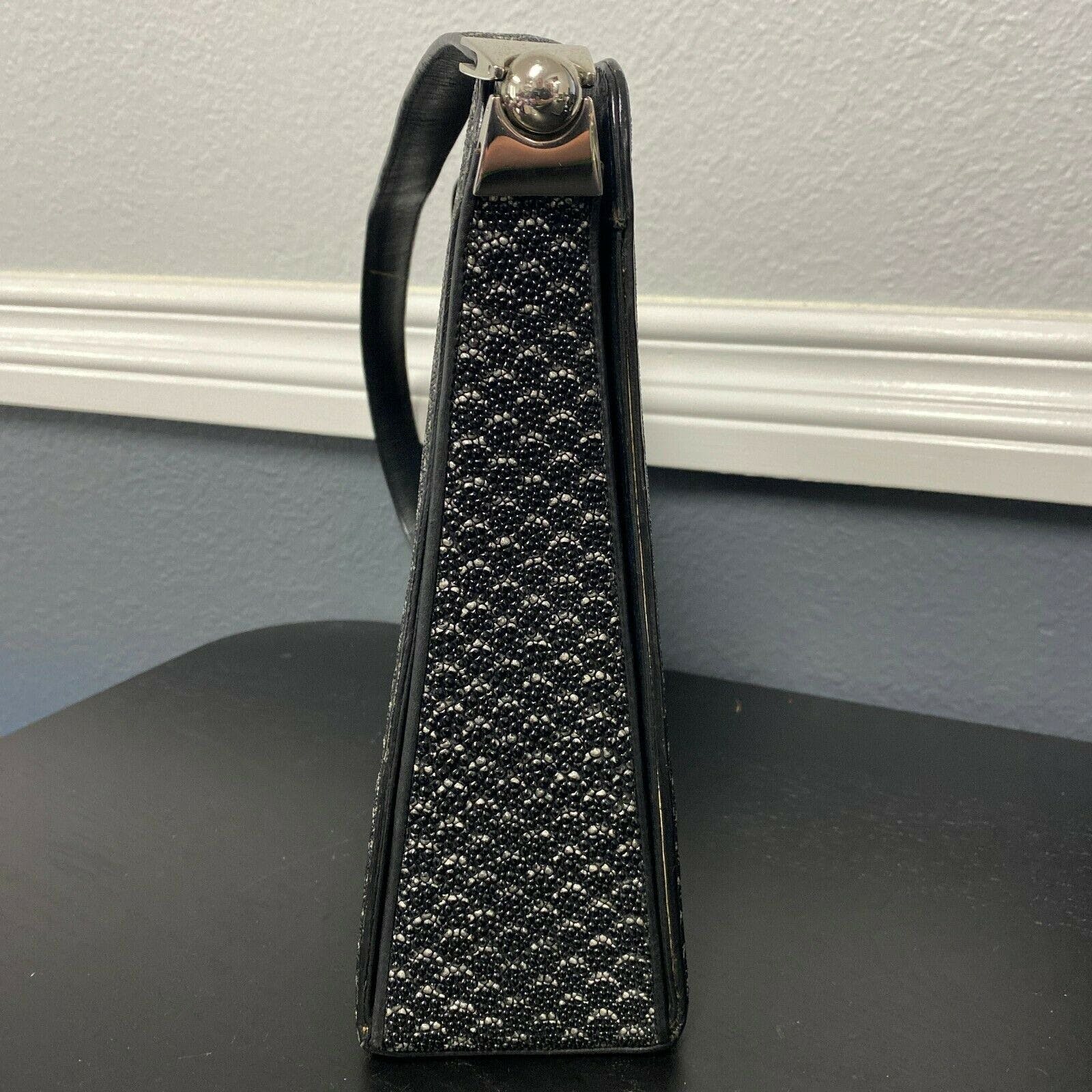 Vintage 60’s Genuine Stingray Leather Black Handbag Purse | Shop THRILLING