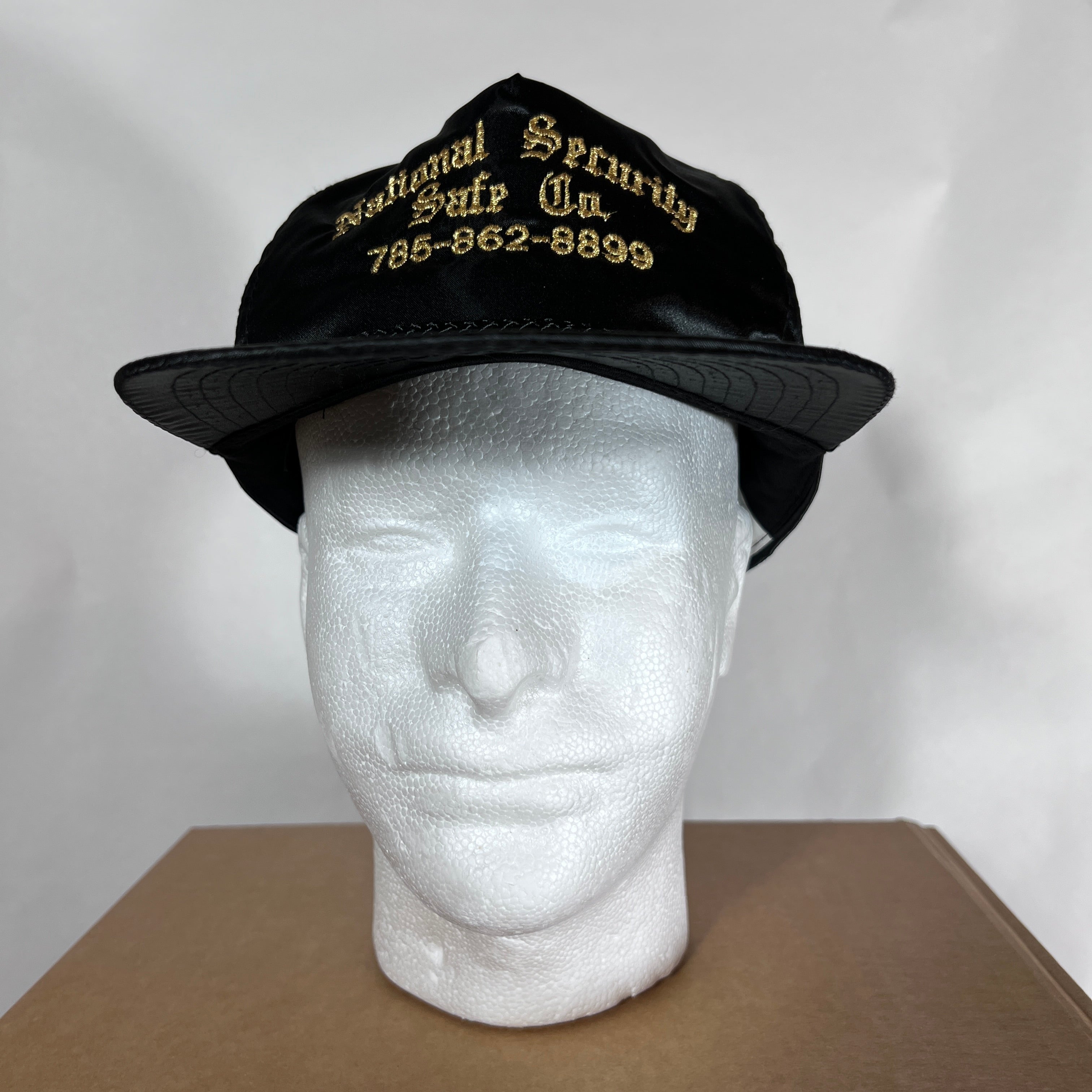 Vintage Black And Gold Embroidered Rope Detailed Satin Cap By Nissin ...