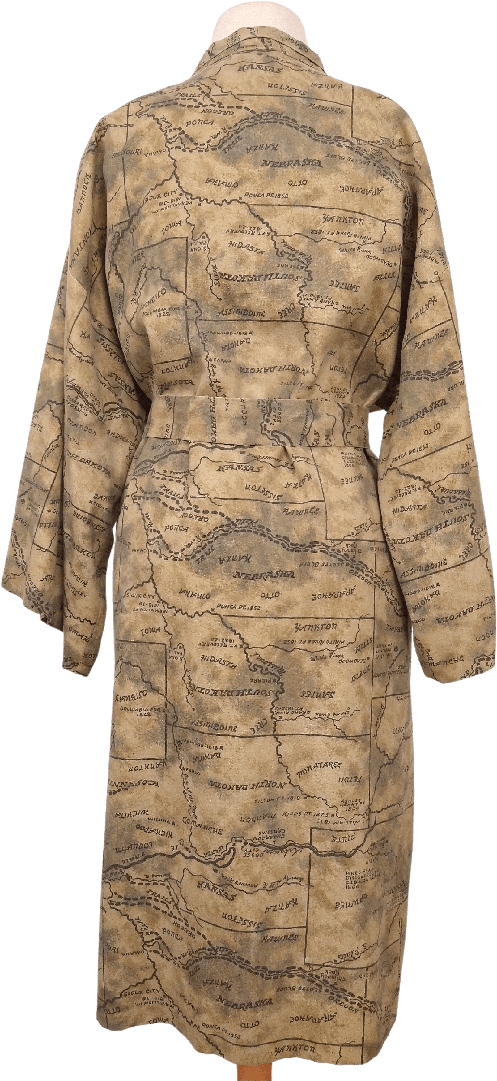 Vintage 60's Novelty Midwest Map Robe with Matching Belt by Maggi's ...