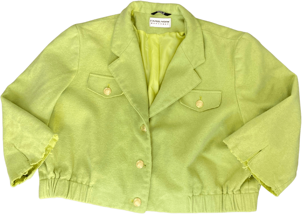 Vintage Cropped Neon Green Wool Jacket by Carol Horn Workshop | Shop ...