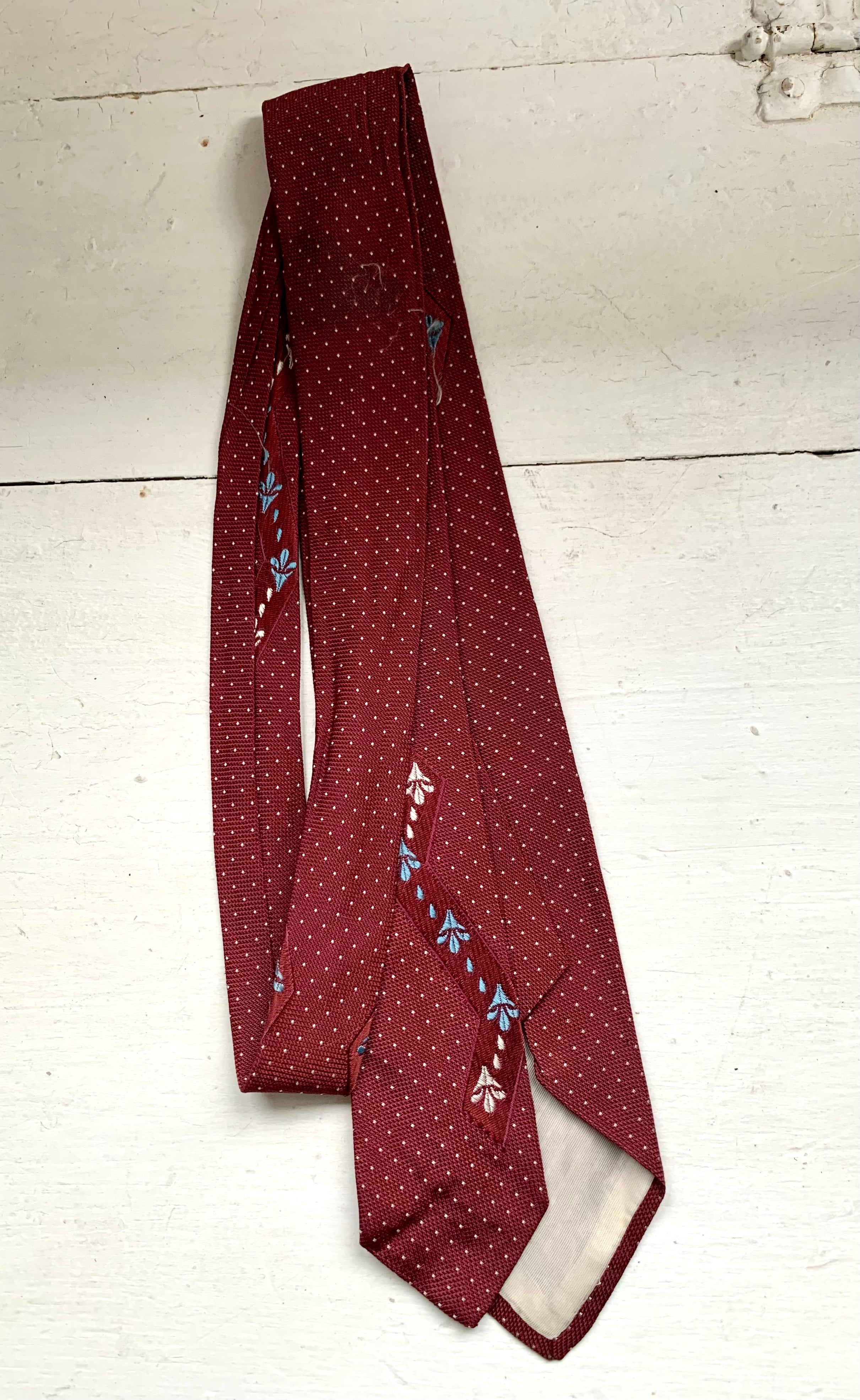 Vintage 50s Dark Red Mini Dot Necktie Rayon Tie By Haband | Shop THRILLING