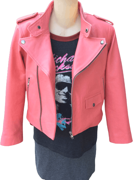Vintage 90's Pink Leather Moto Biker Jacket | Shop THRILLING