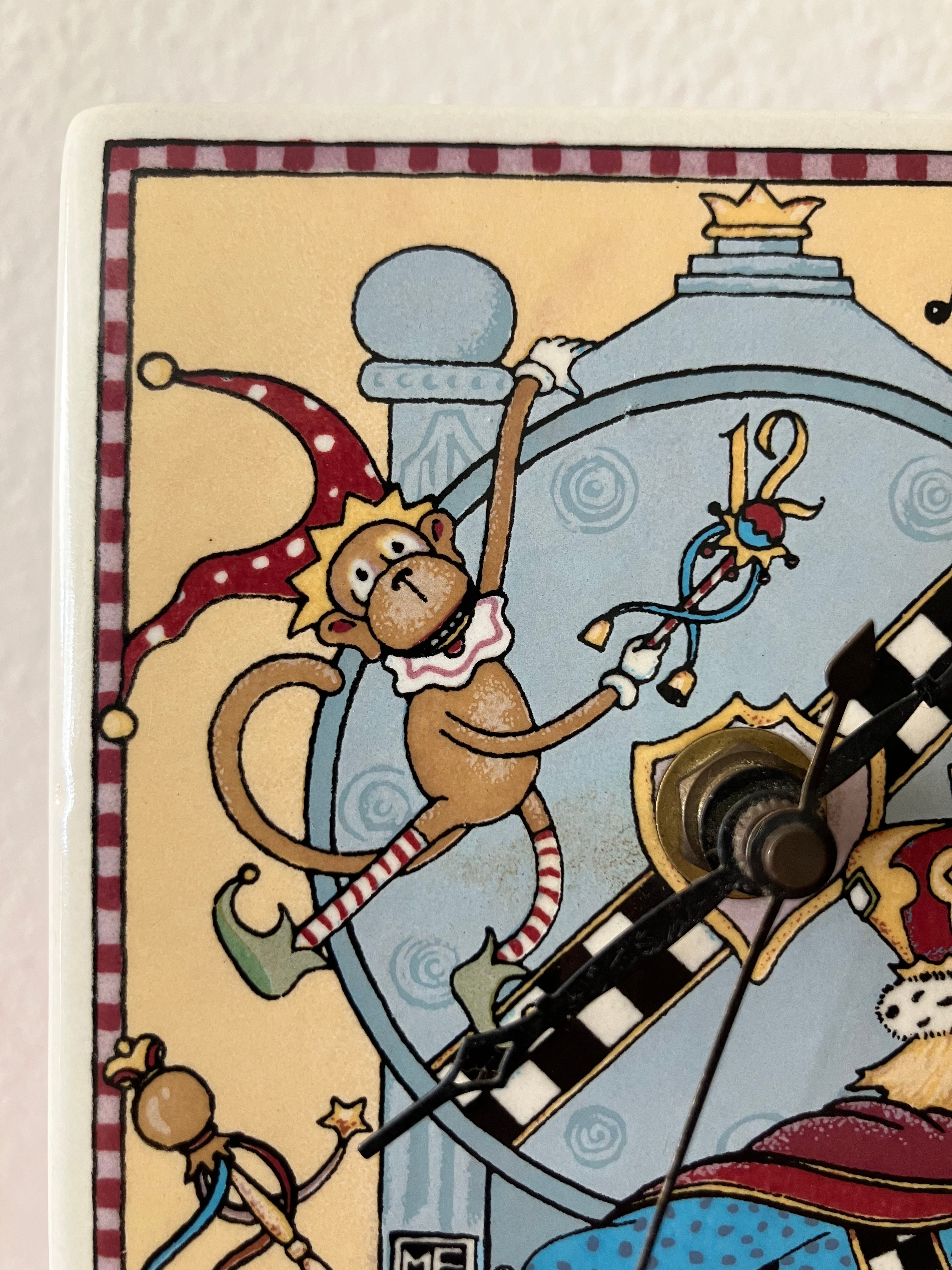 Vintage 90s It's Good To Be Queen Ceramic Tile Clock Works! By Mary ...